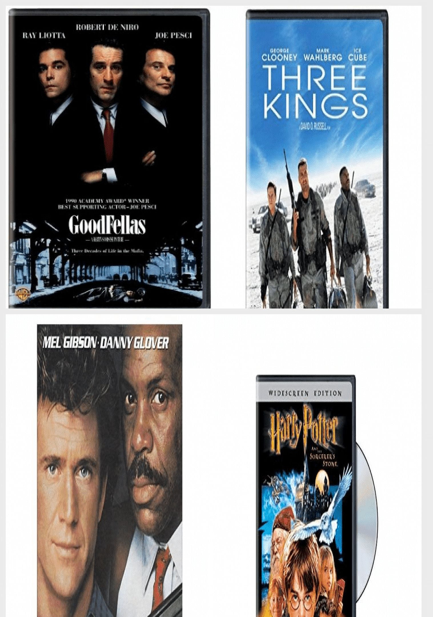 Assorted 4 Pack DVD Bundle: GoodFellas, Three Kings, Lethal Weapon 2 ...