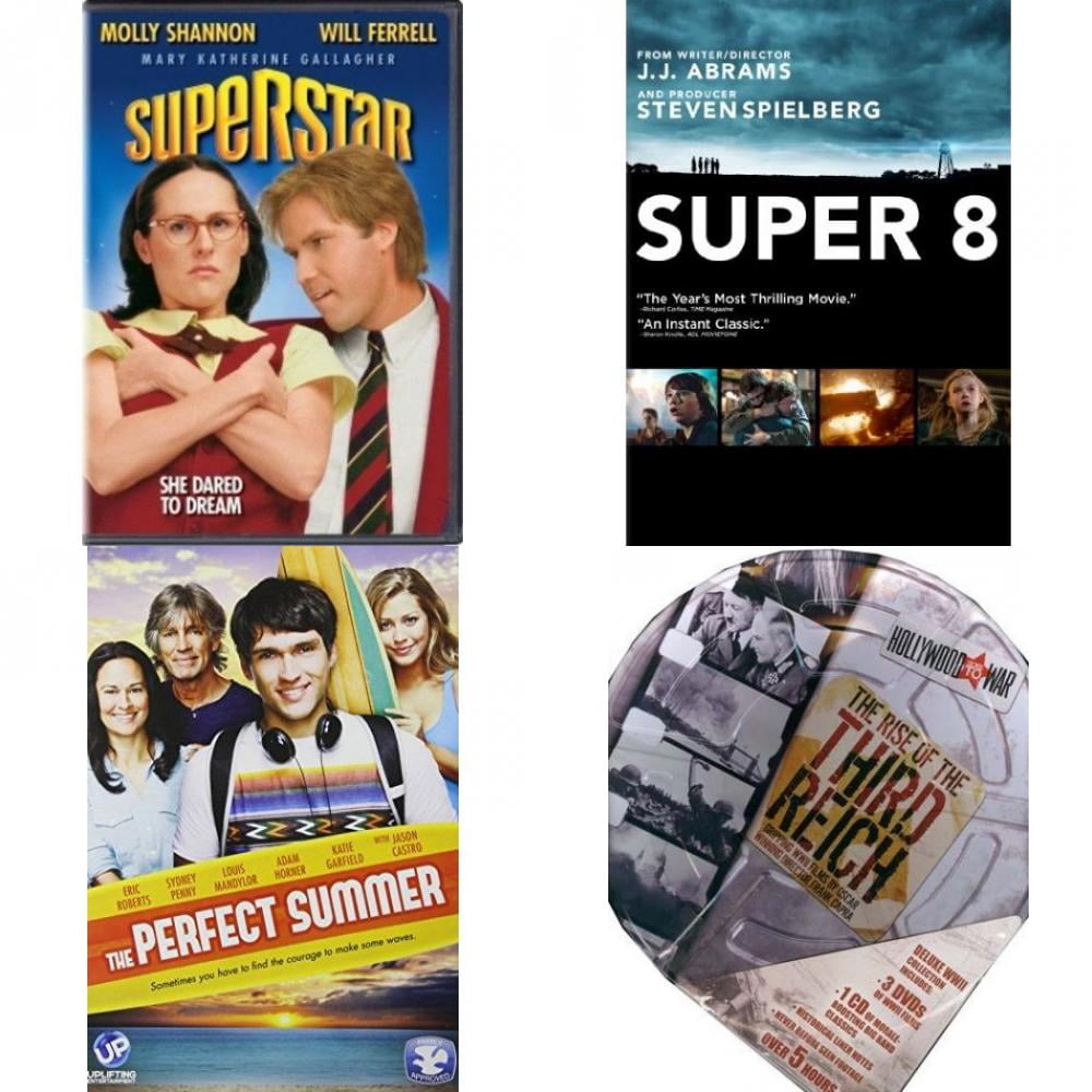 Assorted 4 Pack DVD Bundle: Superstar, Super 8, A Perfect Summer, WWII ...
