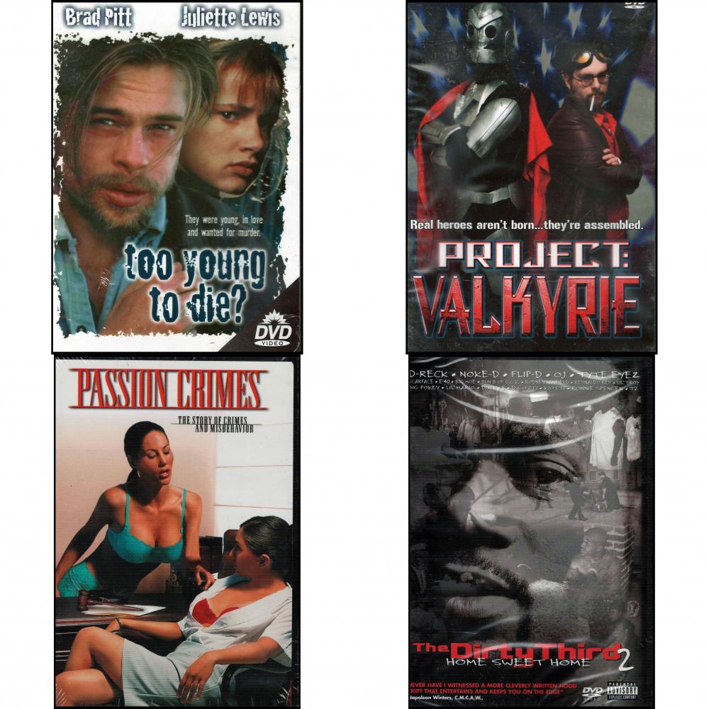 Assorted 4 Pack DVD Bundle: Too Young to Die? : Project: Valkyrie : Passion Crimes : Dirty Third ...