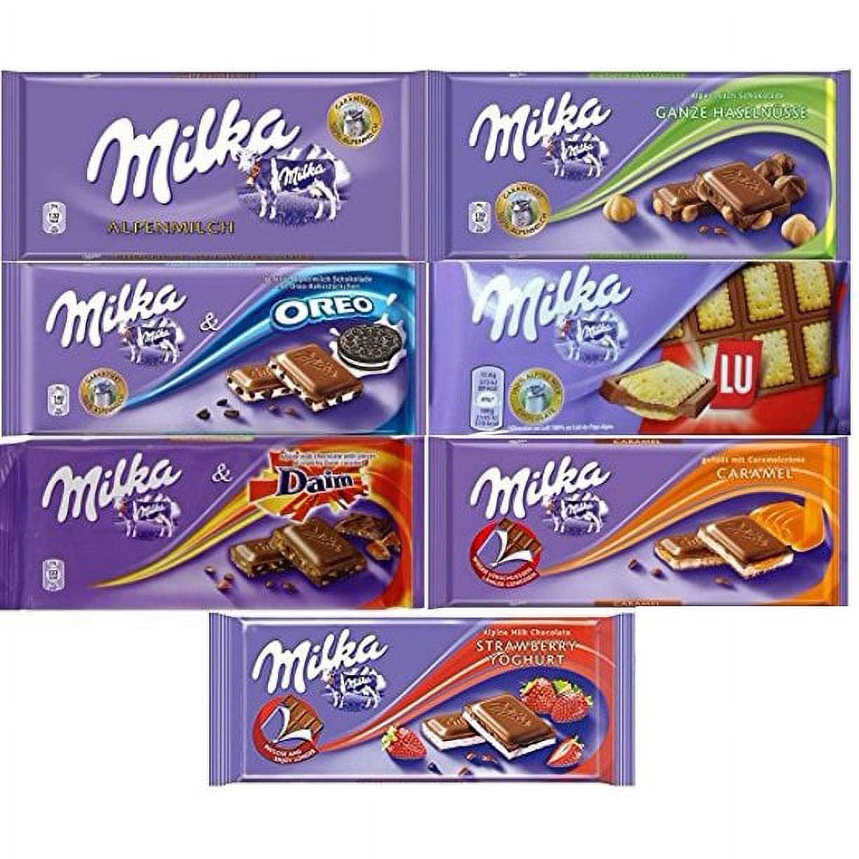 Assorted 7 Milka Chocolate Random select no duplicates - Walmart.com