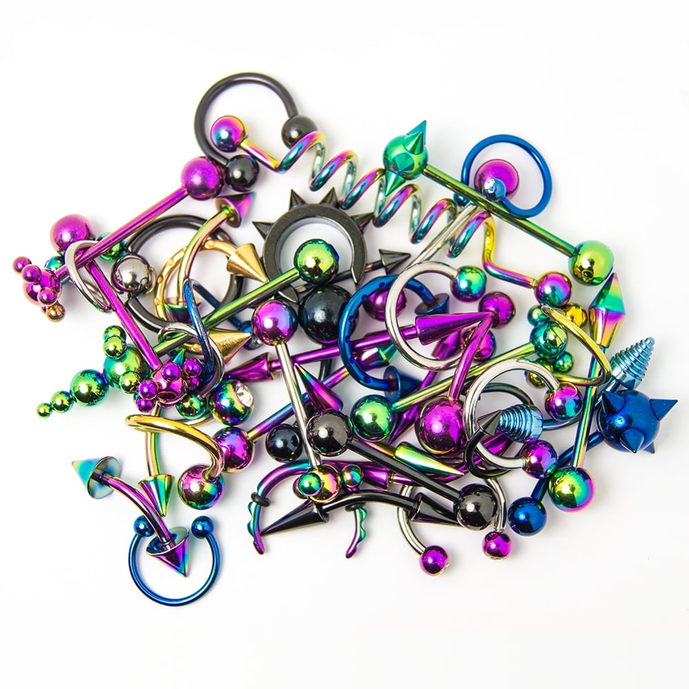 Assorted Anodized Titanium Body Jewelry 10-Pack - Walmart.com