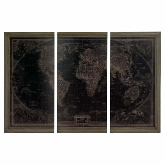 Assorted Antiqued World Map Wood Wall Panels, Set Of 3 - Walmart.com