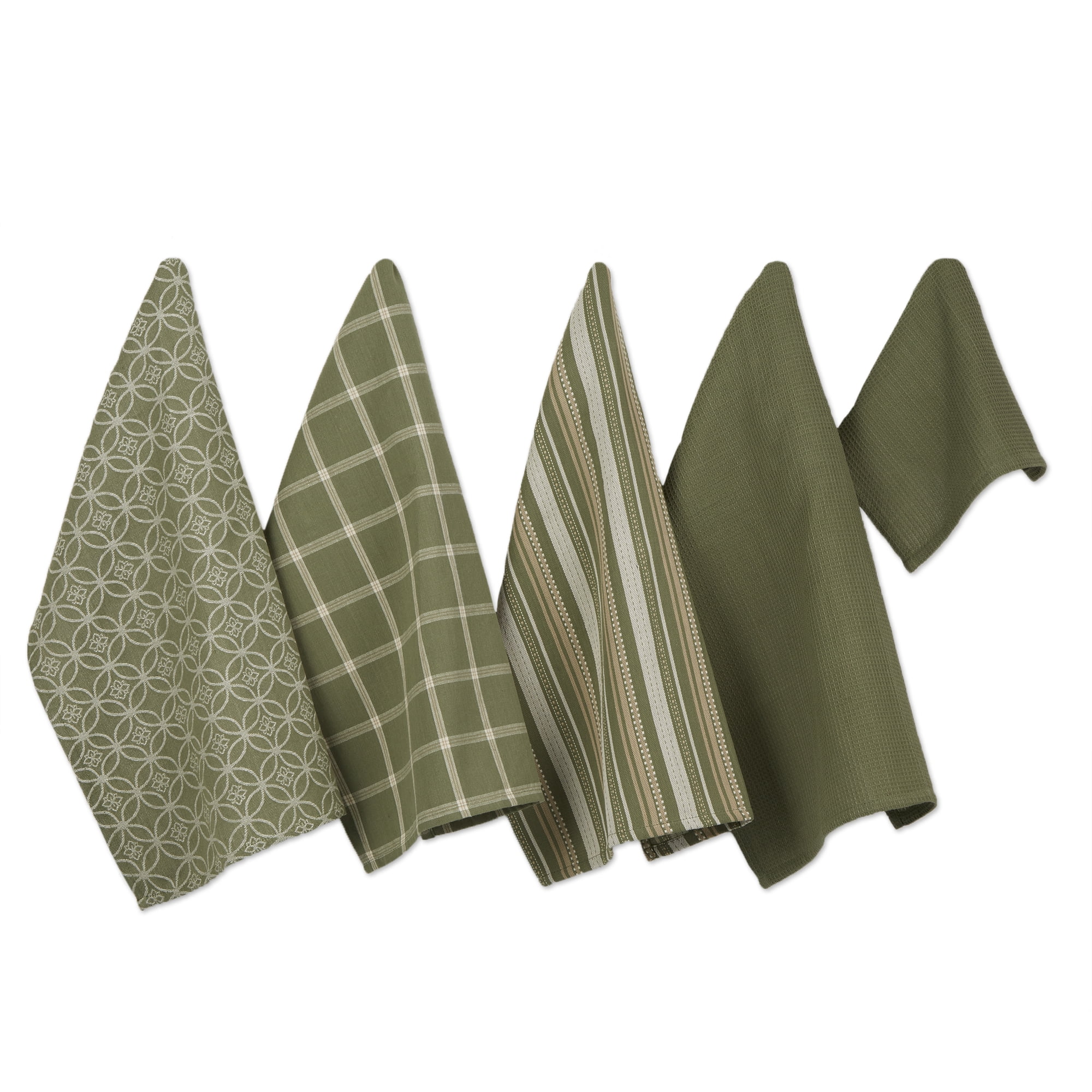 Assorted Artichoke Green Dishtowel & Dishcloth (Set of 5) 18x28 ...