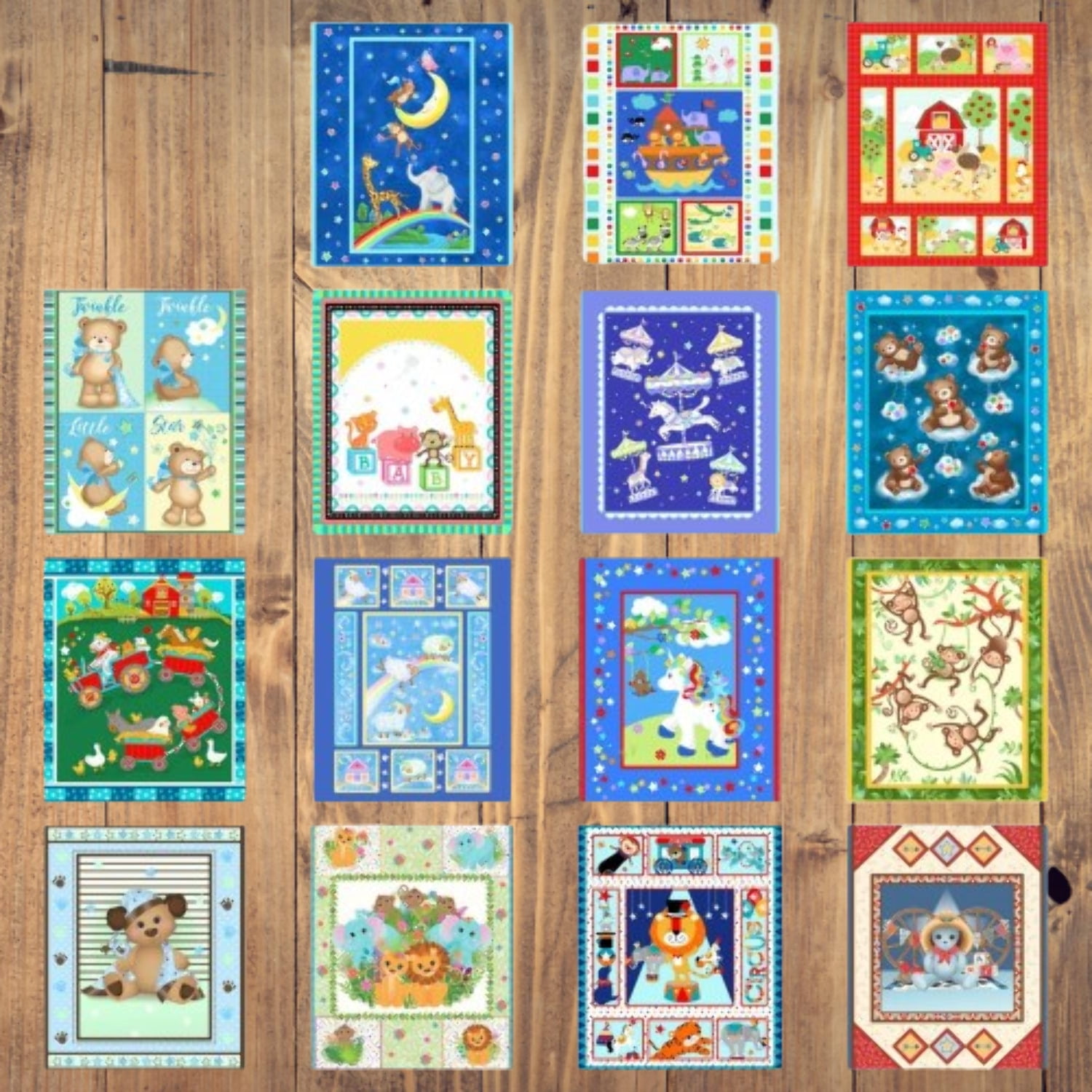 Assorted Baby Panel Flat Fold Assortment 15 Panel Bundle Cotton Fabric ...