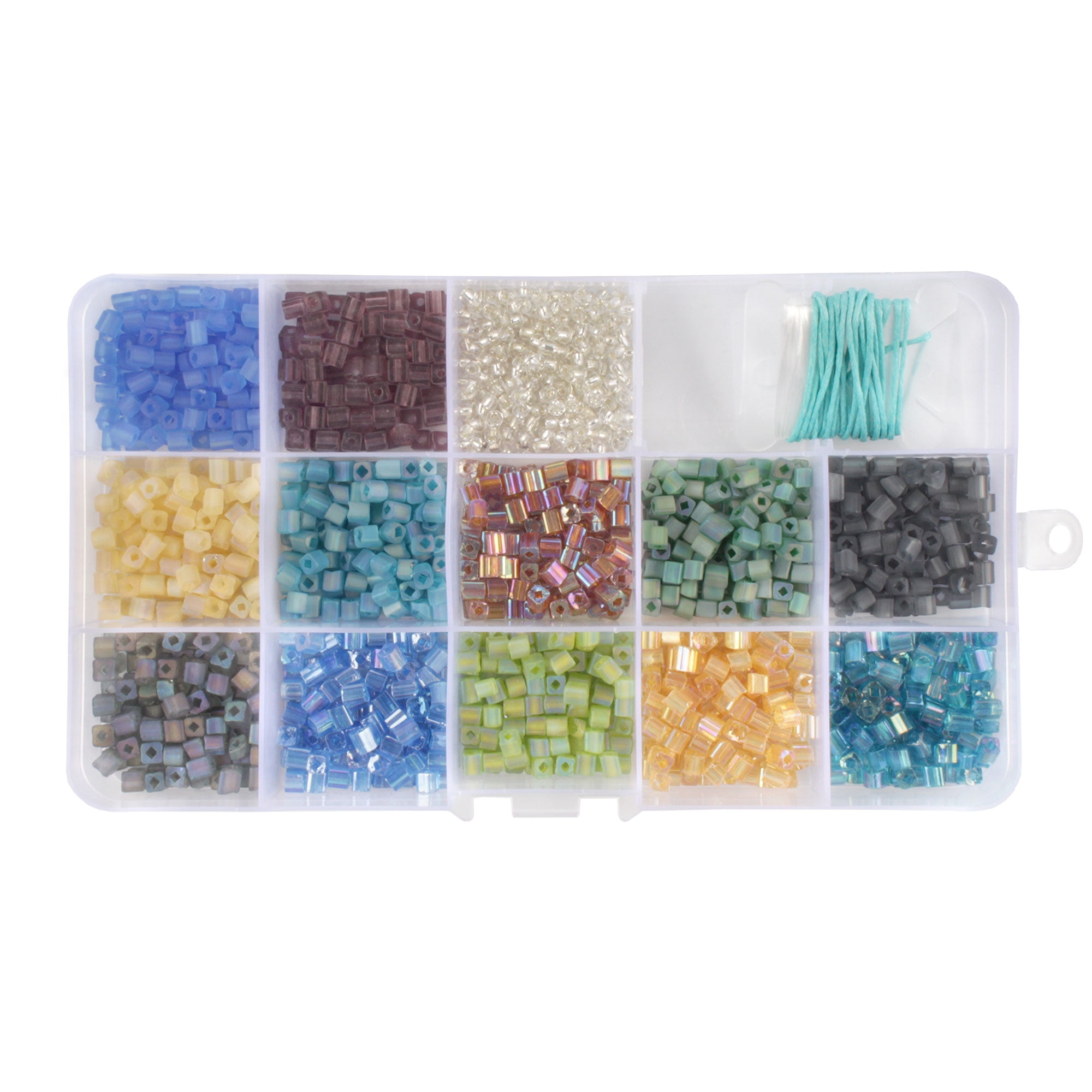 Assorted Bead Kits - DIY Bracelet and Necklace Craft Set - Square Glass ...