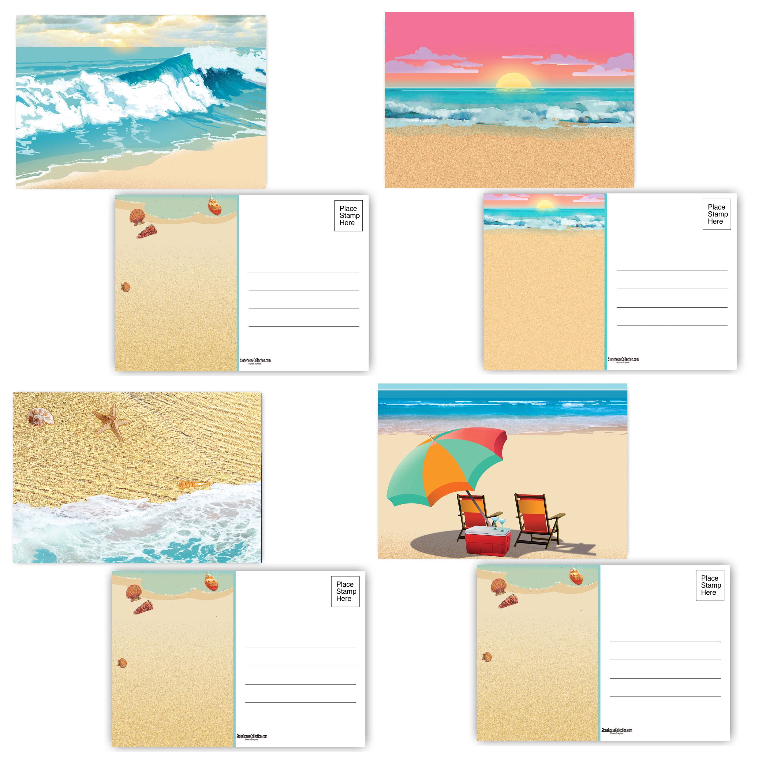 Assorted Beautiful Beach Postcards - 40 4 x 6 Postcards - Beach Theme ...