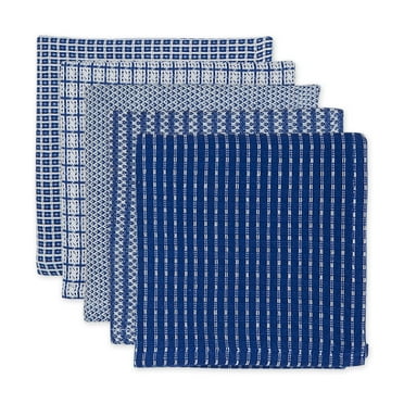 Mainstays Reusable Kitchen Dish Cloth Towels 3 Pack, Blue Multi ...