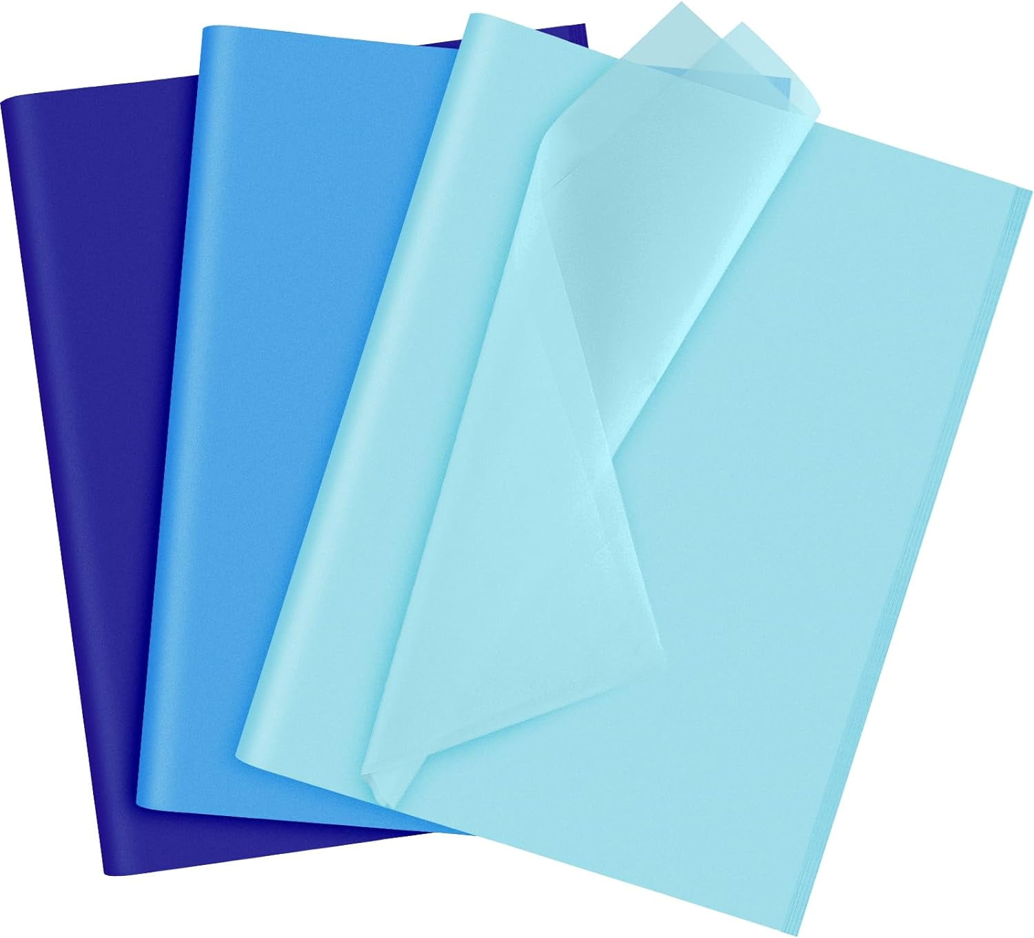 Assorted Blue Gift Wrap Paper Set 60 Sheets Wrap Tissue Paper 3 Colors ...