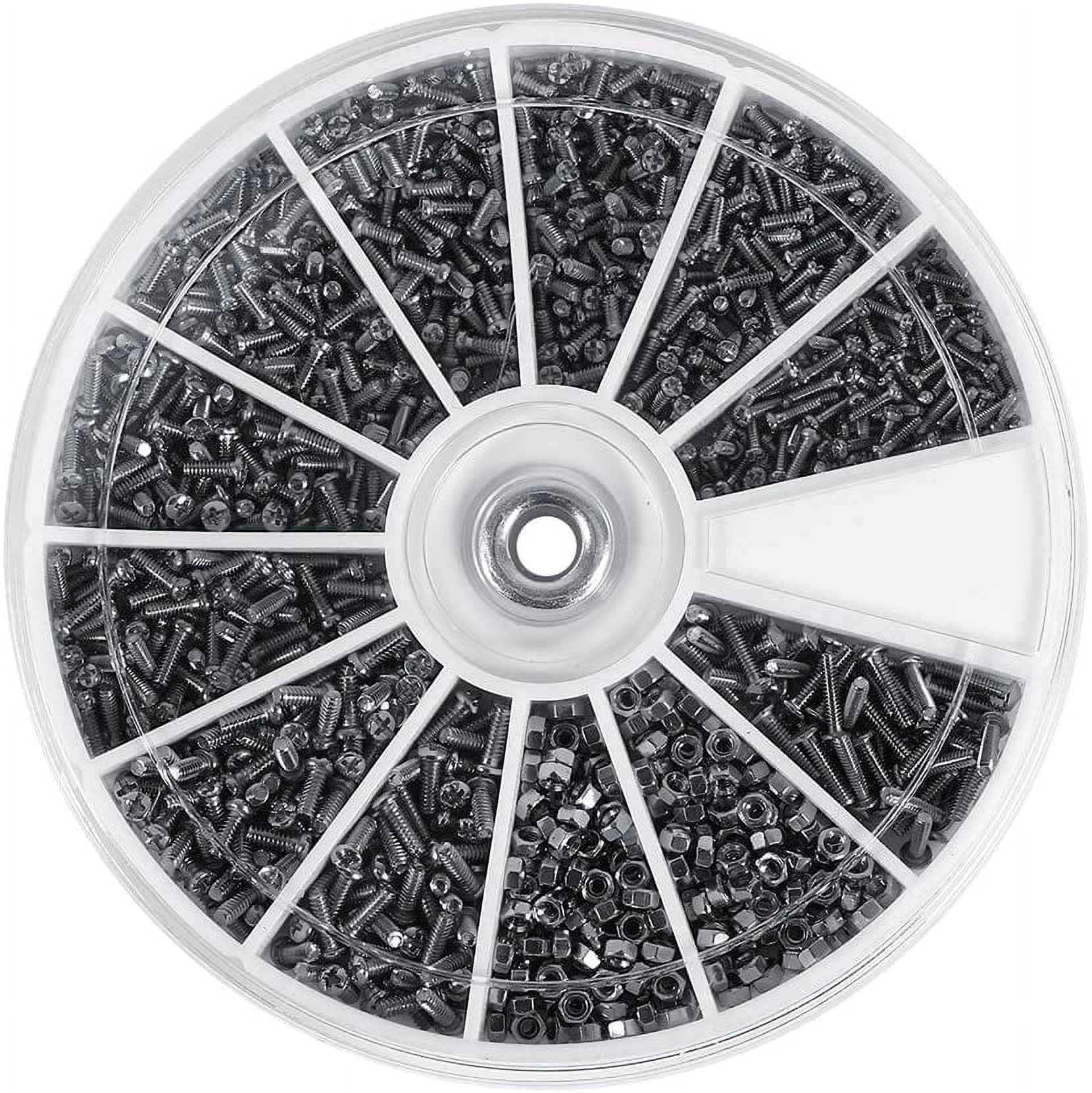 Assorted Bolts - Box of 600Pcs Round Countersunk Head Phillips Cross ...