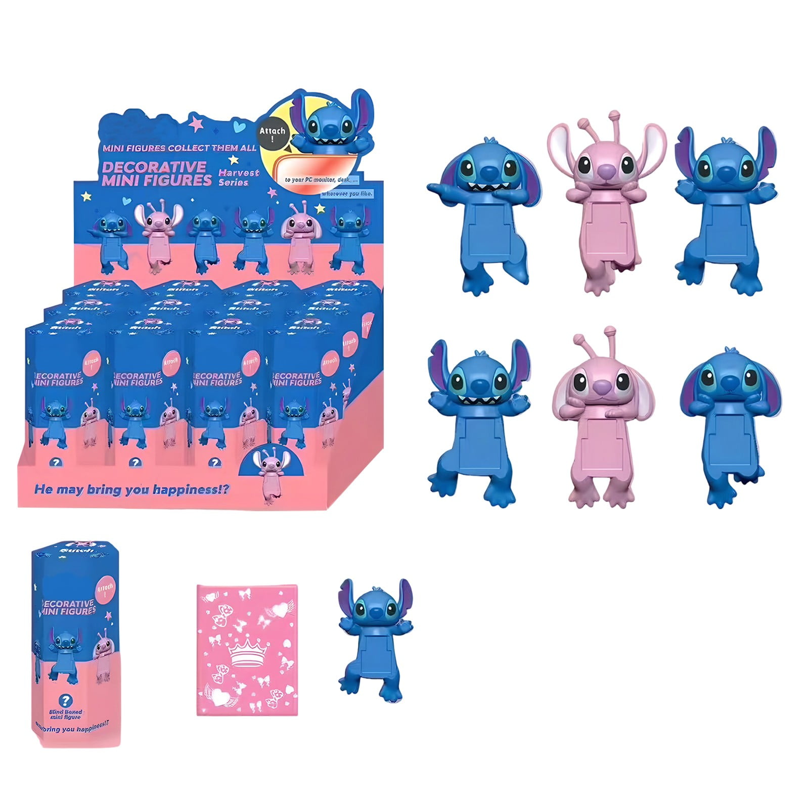 A Assorted Box (12Pcs) Stitch Cartoon Figures Blind Box, 2.95" Stitch ...