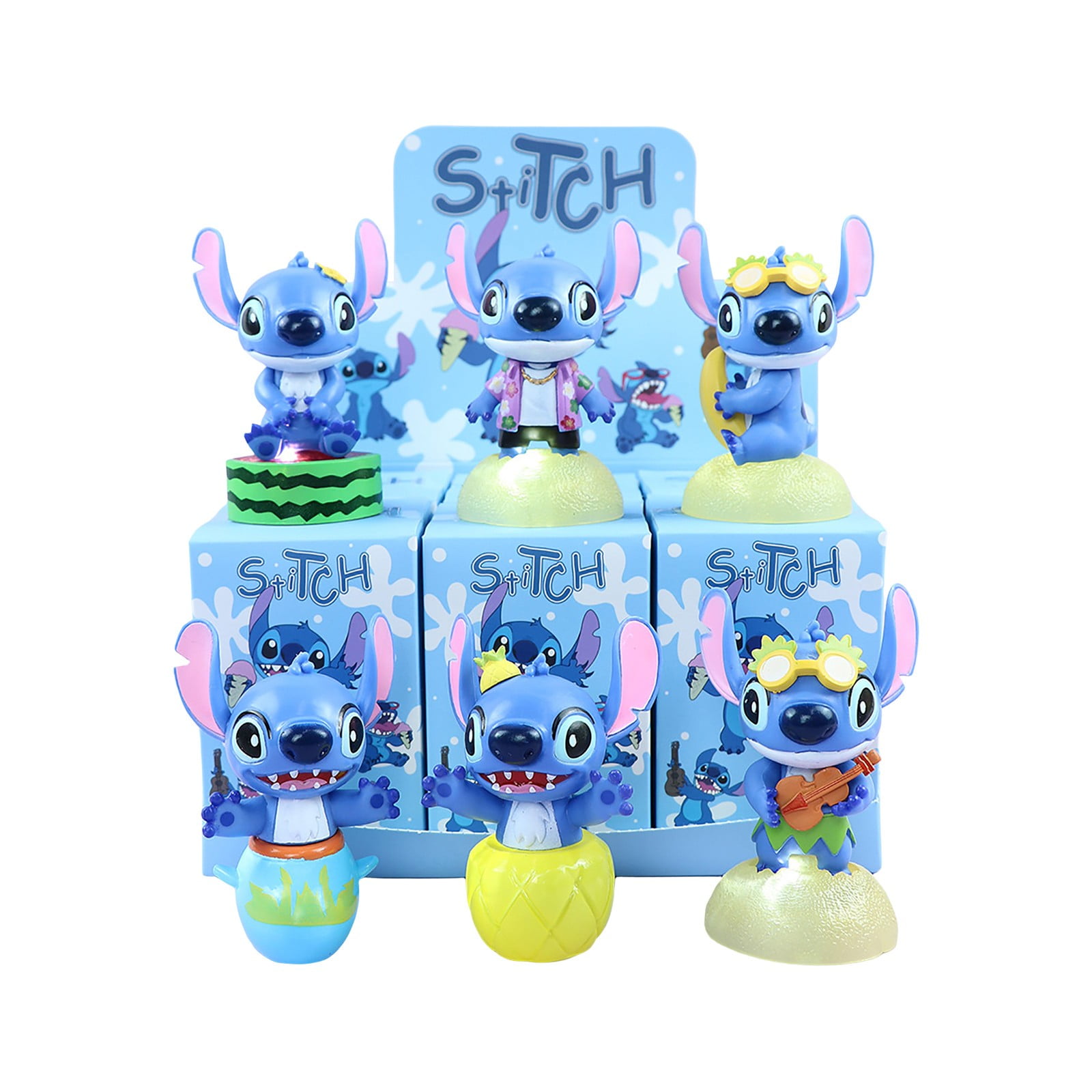 A Assorted Box (6Pcs Per Set) Stitch Cartoon Figures Blind Box, Kawaii ...