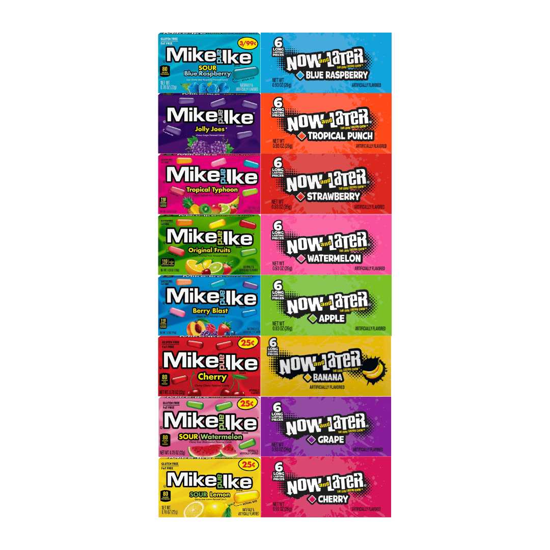 Assorted Candy Mix 16 Pack – 8 Flavors of Mike and Ike & 8 Flavors of ...