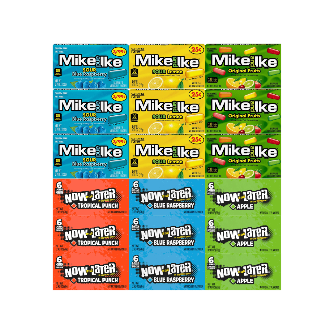 Assorted Candy Mix 18 Pack – Includes 3 Flavors of Mike and Ike & Now ...