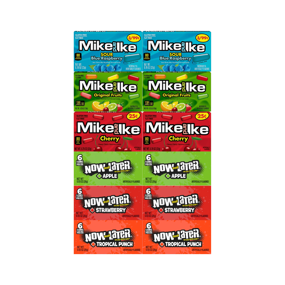 Assorted Candy Mix Variety Pack, 3 Flavors of Mike and Ike & 3 Flavors ...