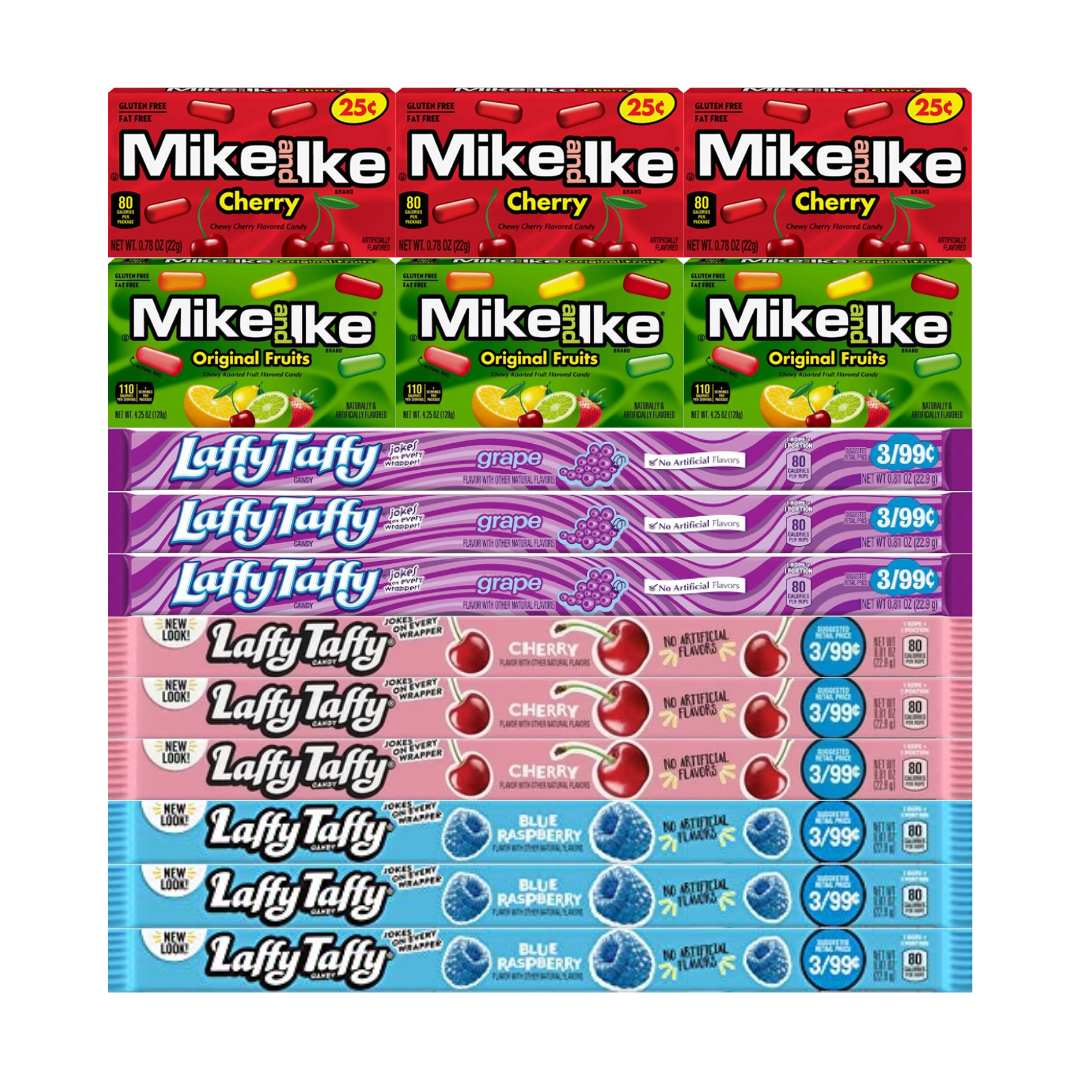 Assorted Candy Mix Variety Pack, Mike and Ike & Laffy Taffy Ropes, 15 ...