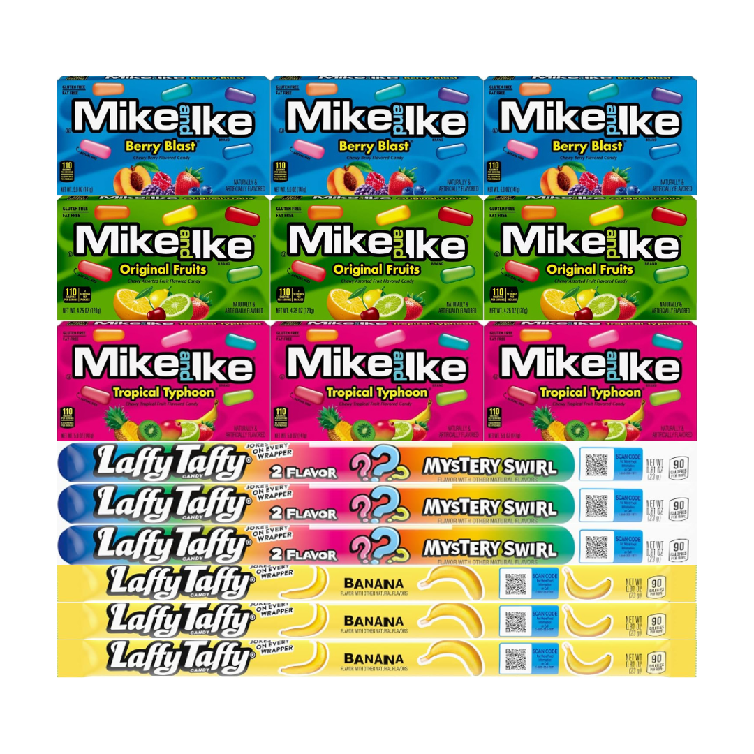 Assorted Candy Mix Variety Pack - Mike and Ike & Laffy Taffy Ropes, 15 ...