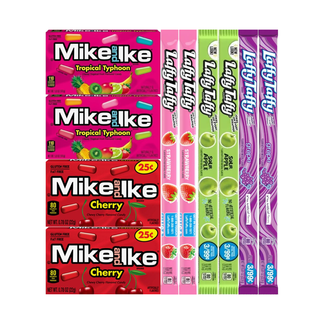 Assorted Candy Mix Variety Pack - Mike and Ike & Laffy Taffy Ropes - 2 ...