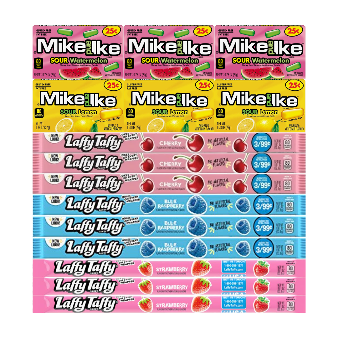 Assorted Candy Mix Variety Pack, Mike and Ike & Laffy Taffy Ropes, 3 ...