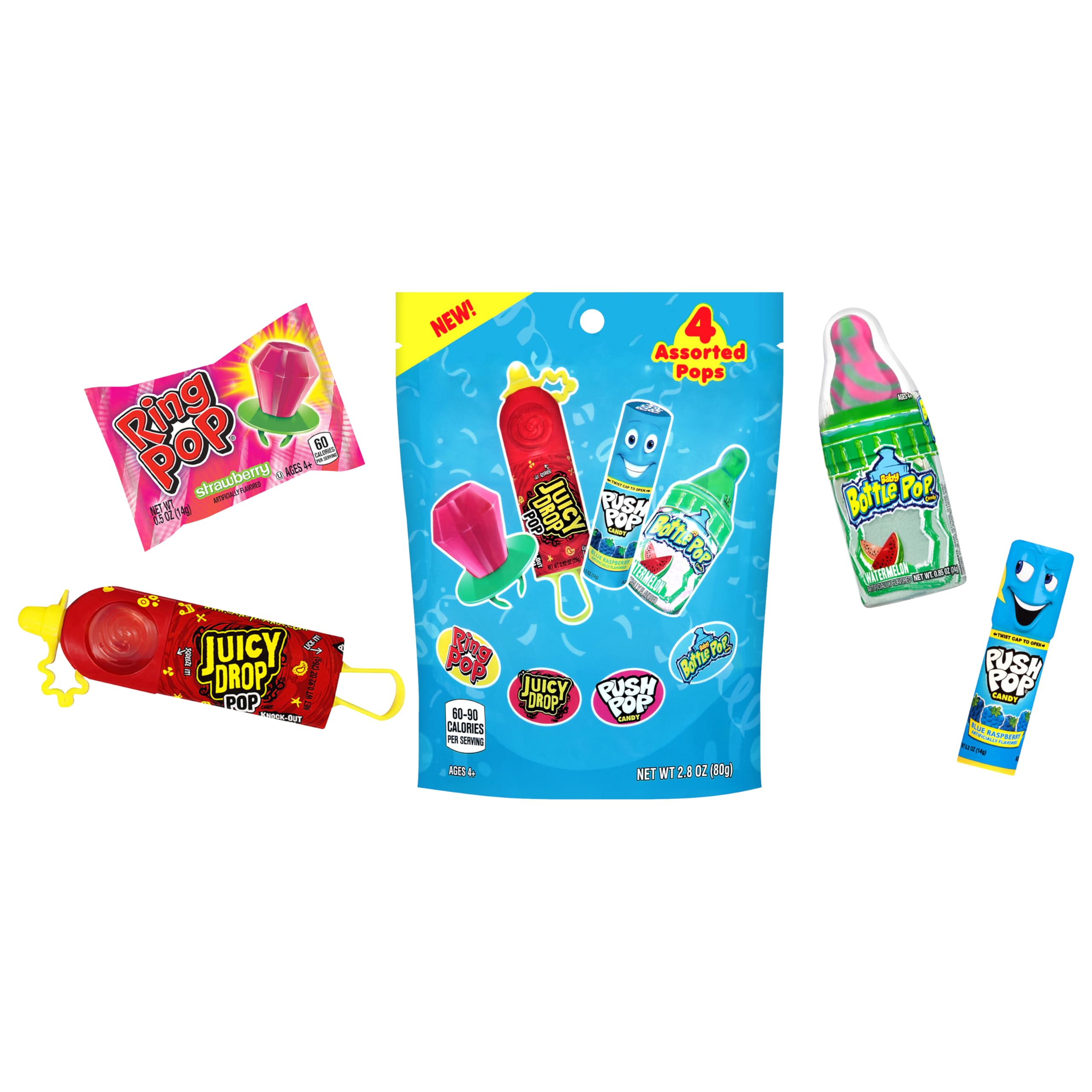 Assorted Candy Variety Pack ESF27 4 Count Lollipops - Ring Pop, Push ...