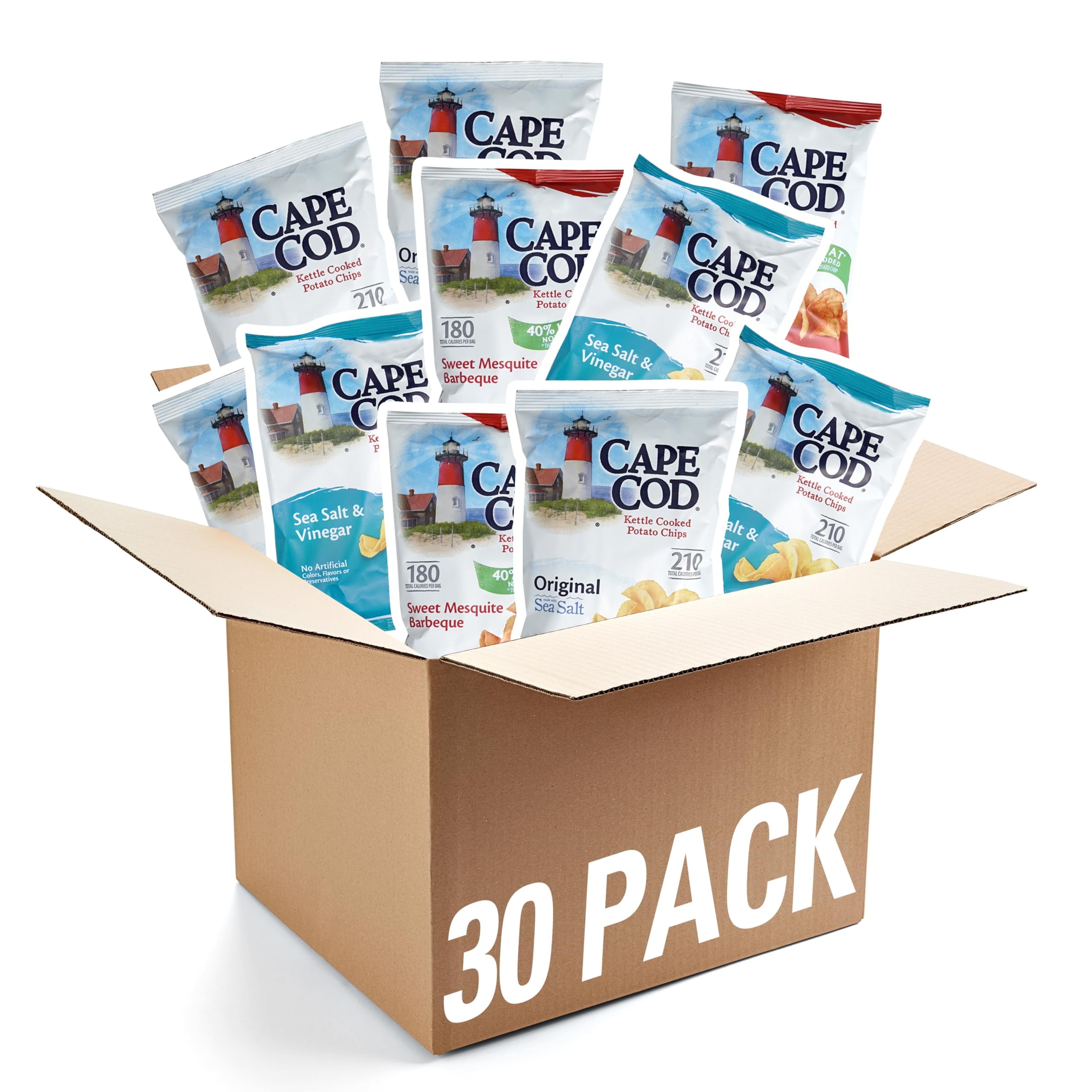 Assorted Cape Cod Variety Pack, 30 Pack, Original Sea Salt, Mesquite ...