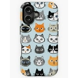 Assorted Cat Faces Cute Drawing Pattern Protective and Compatible ...