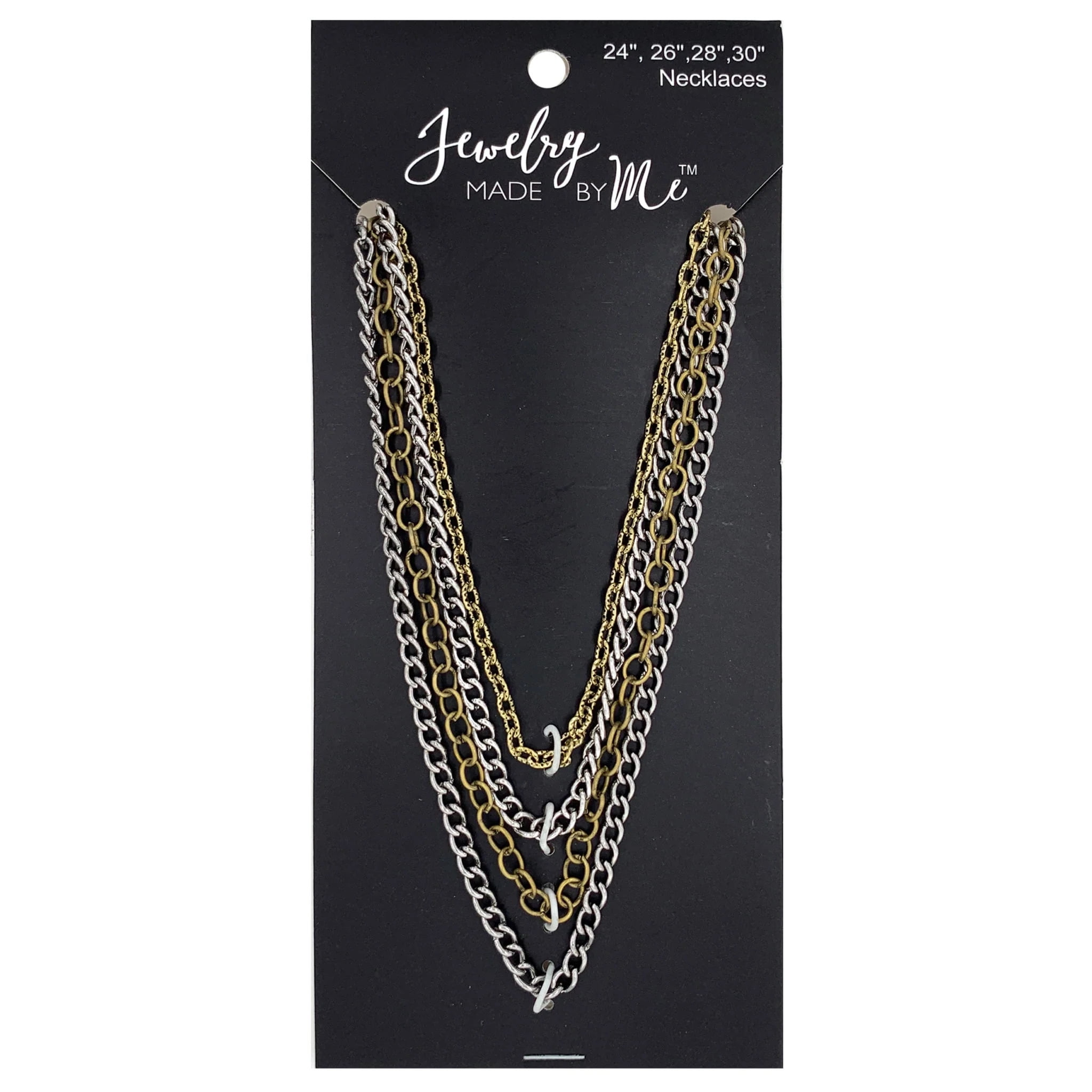 Assorted Chain Necklaces Silver/Gold 4pc Set - Walmart.com