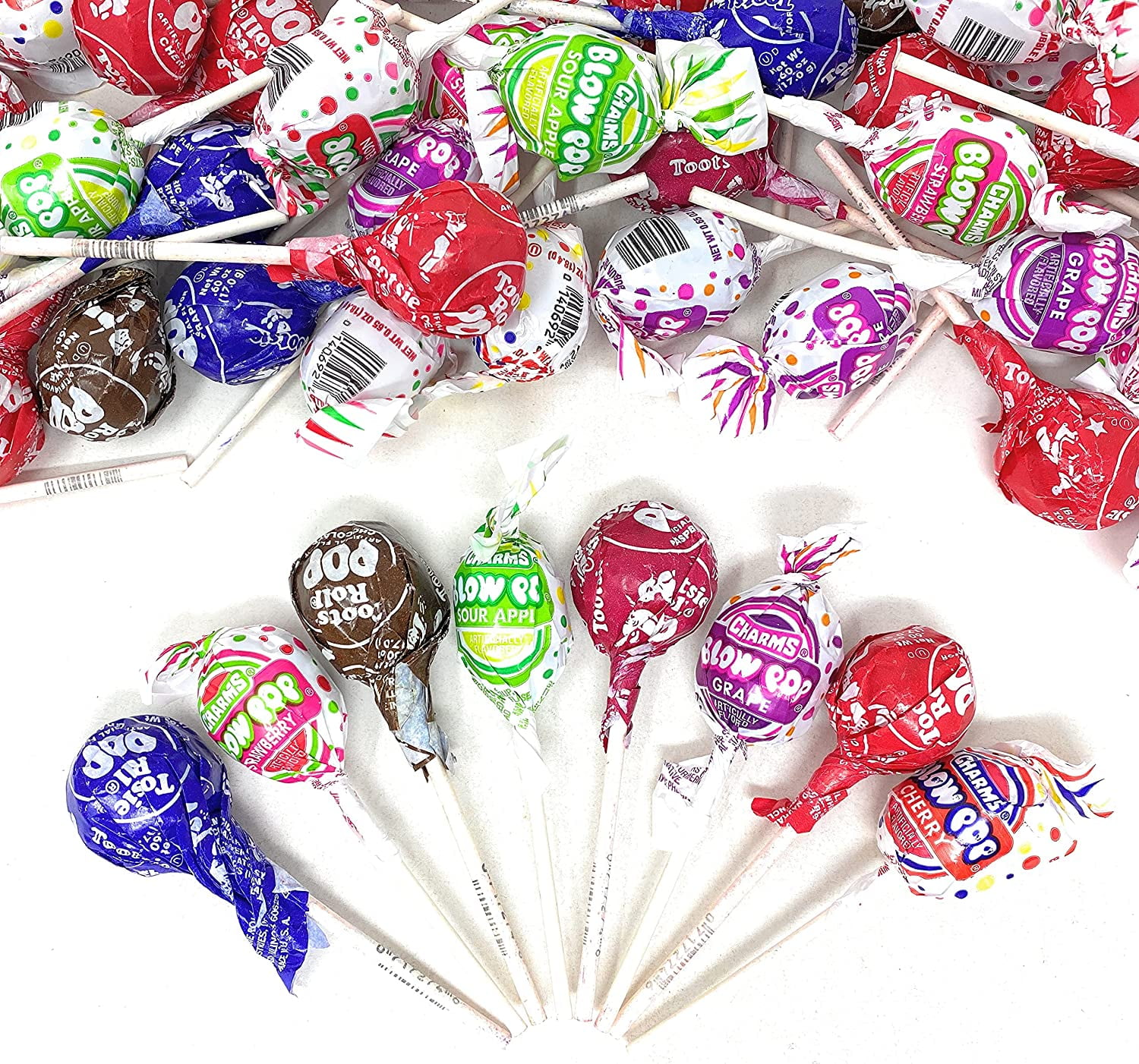 Assorted Charms Blow Pops & Tootsie Pops Bulk Candy 10 Flavor Lollipops ...