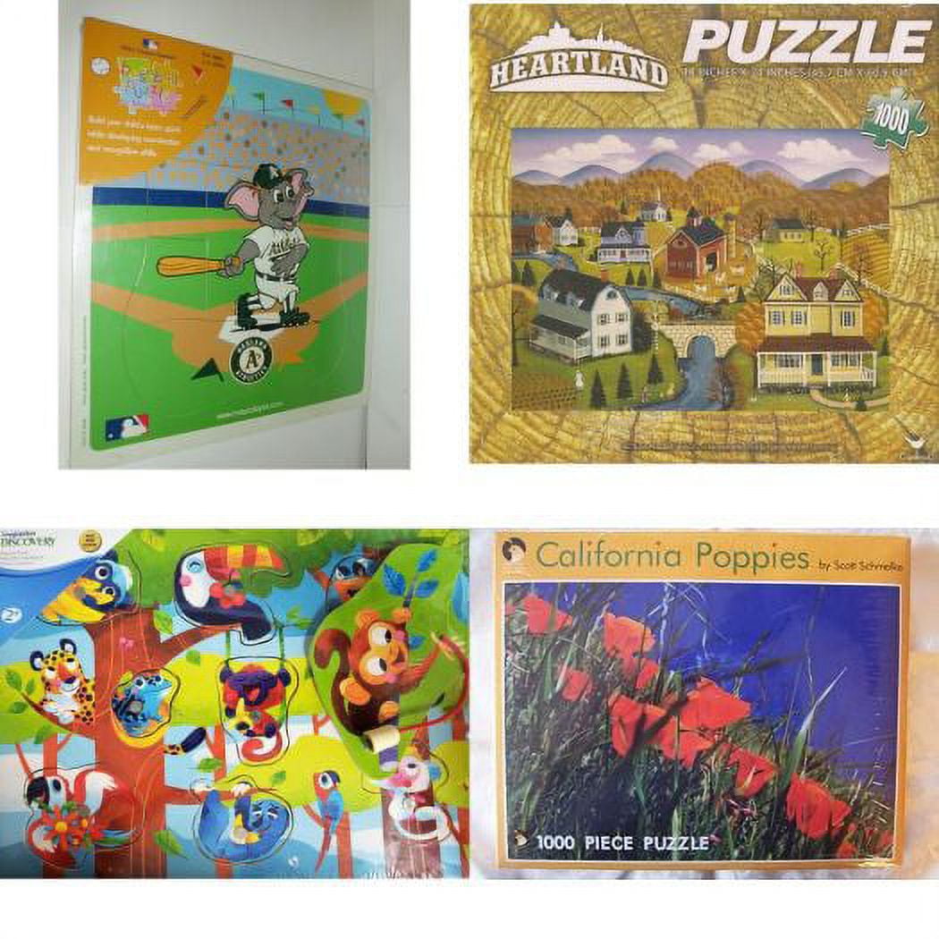 Assorted Children's Puzzles 4 Pack Bundle: Mascotopia 2004 MLB Oakland ...