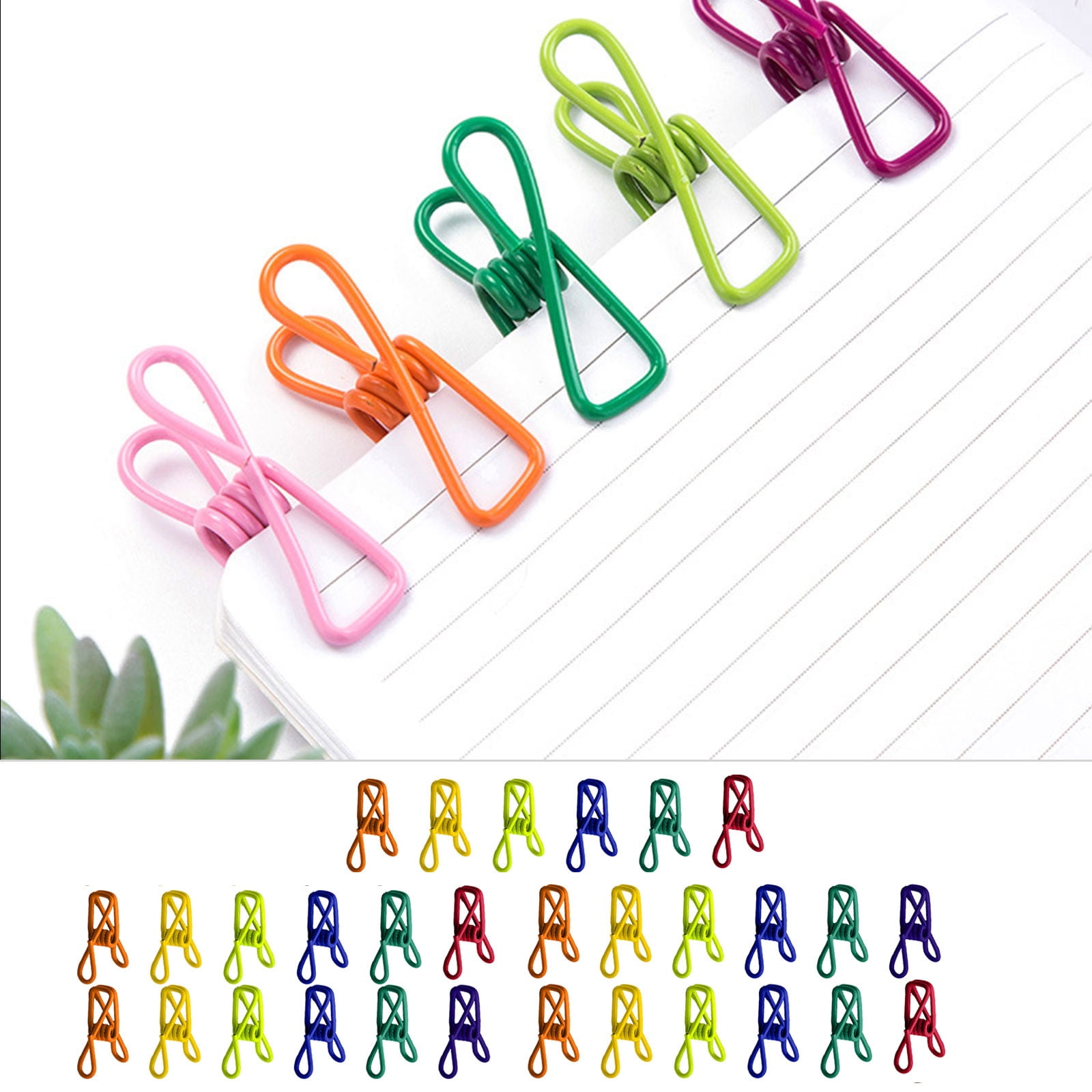 Assorted Chip Bag Clips Utility Pack Of 30 Plastic Coated Colorful ...