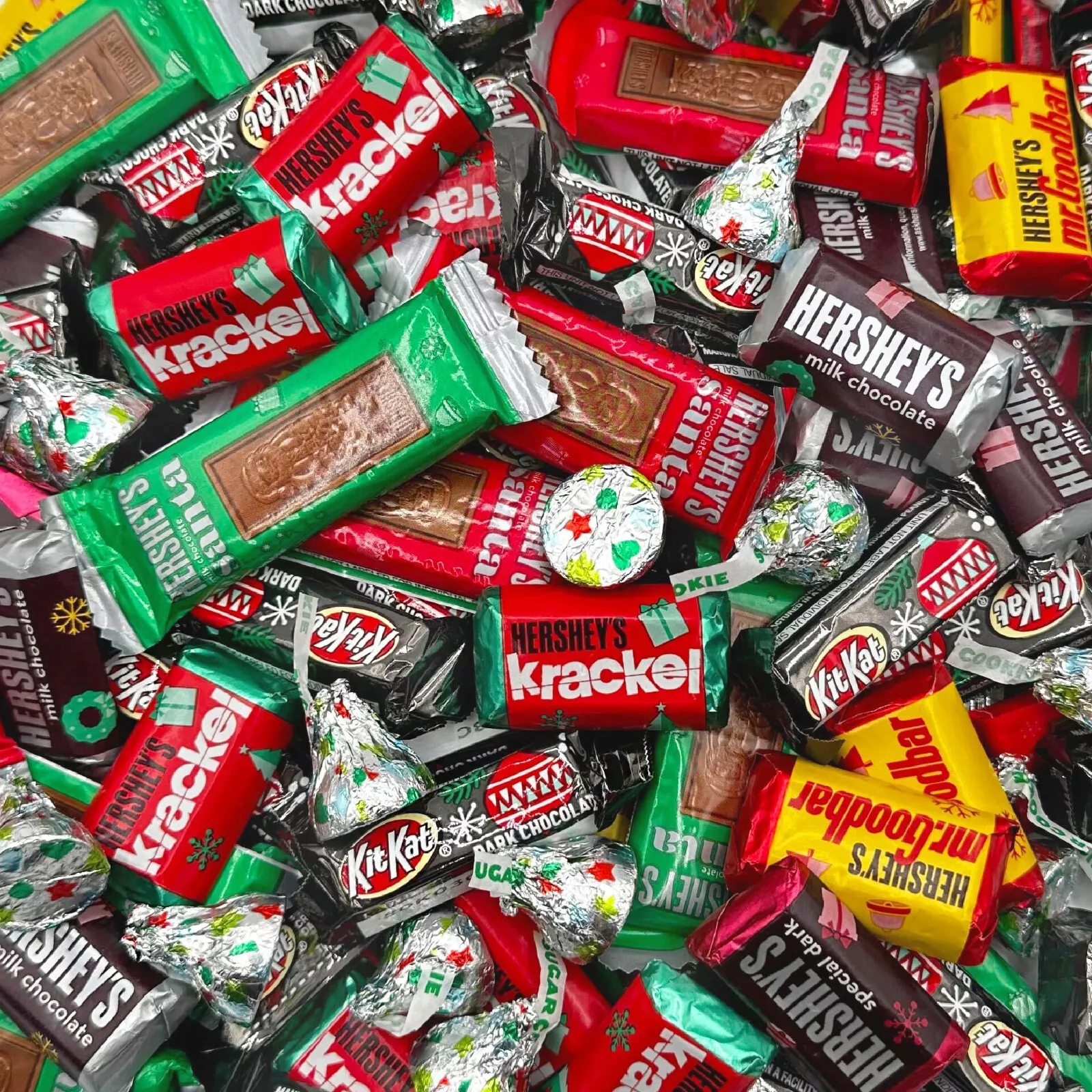 Assorted Christmas Chocolate Candy Party Mix, 3 Pound Bag, Individually ...