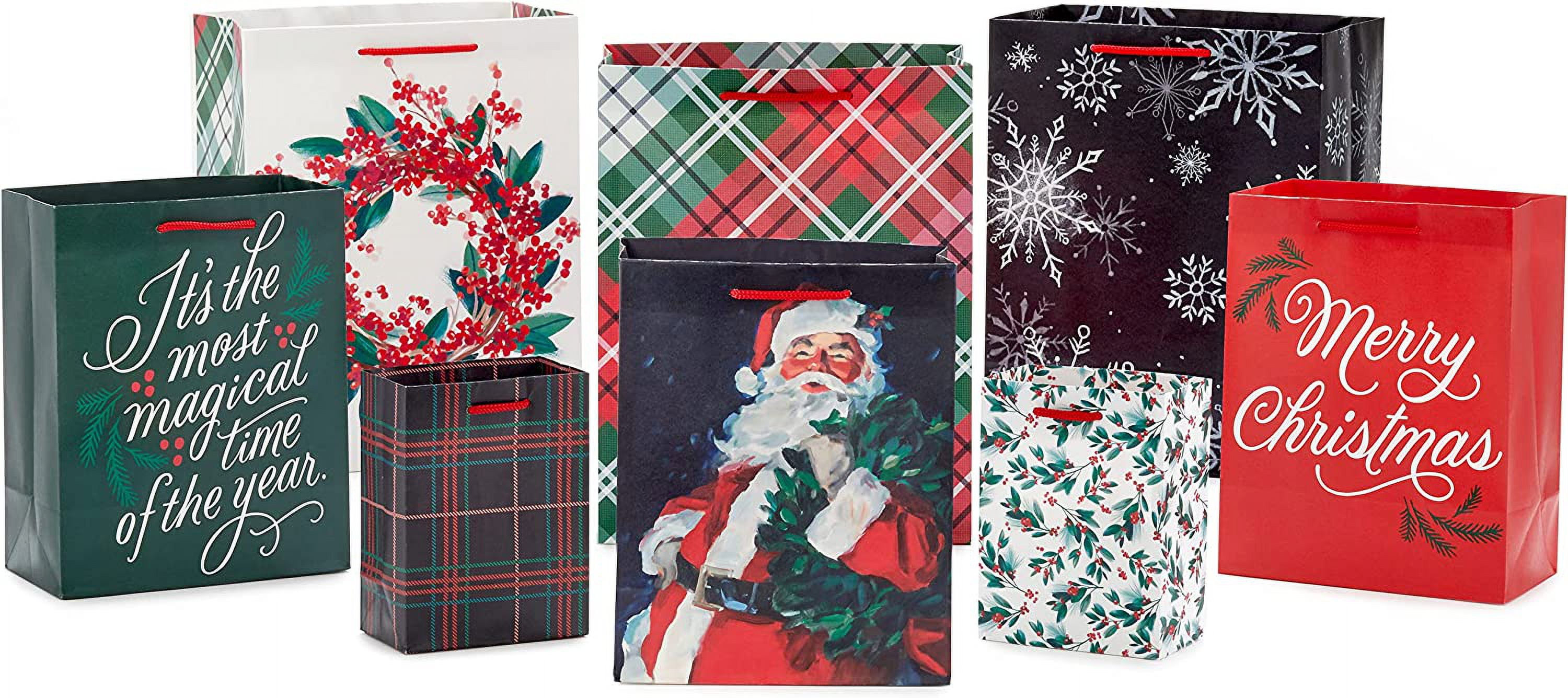 Assorted Christmas Gift Bag Bundle (8 Bags: 2 Small 5", 3 Medium 8 ...