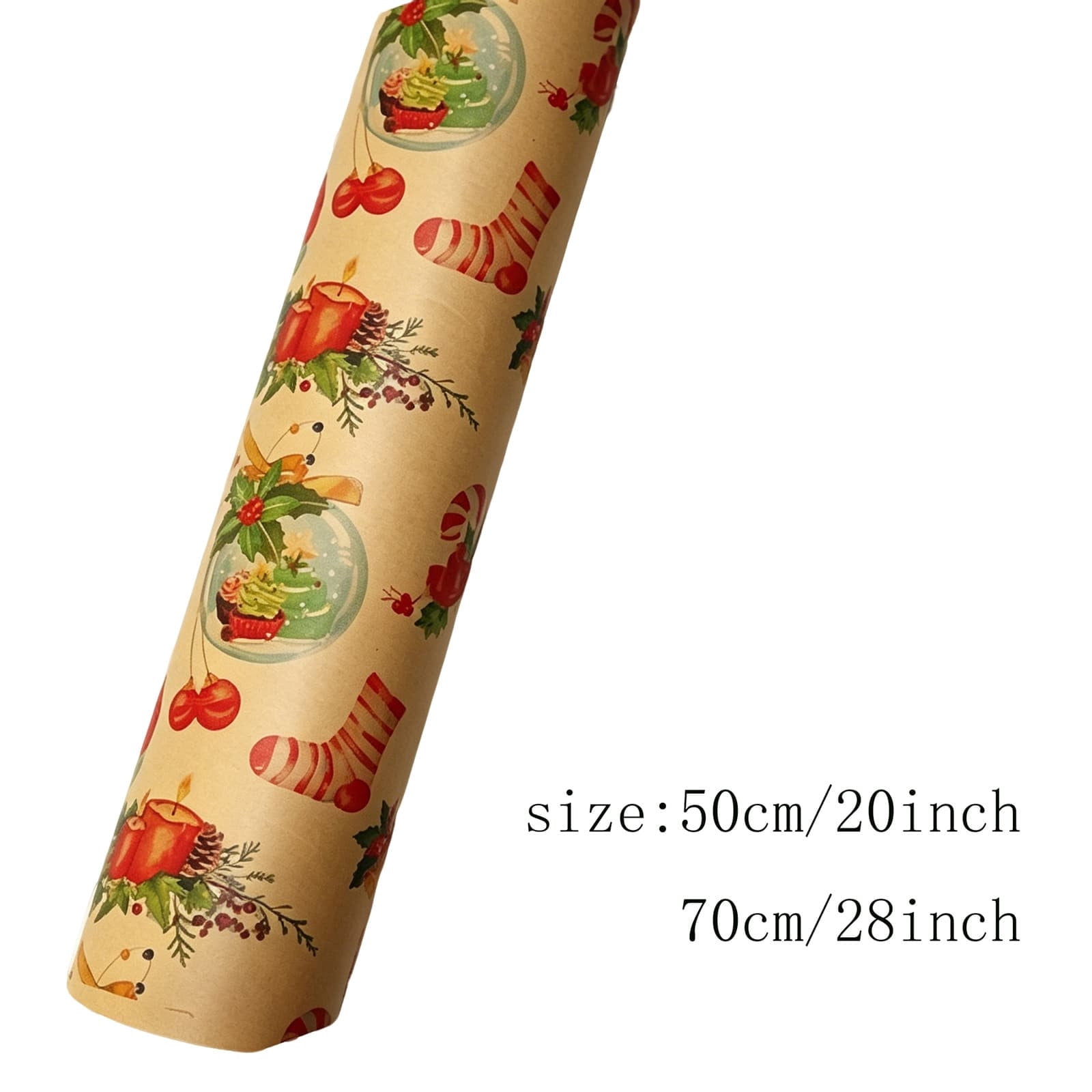 Assorted Christmas Kraft Wrapping Paper - Vintage Holiday Gift Wrap ...