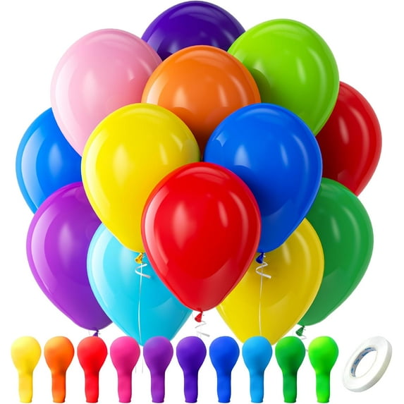Assorted Chrome Latex Balloons, 100 Pack 12 inch Silver Round Helium ...
