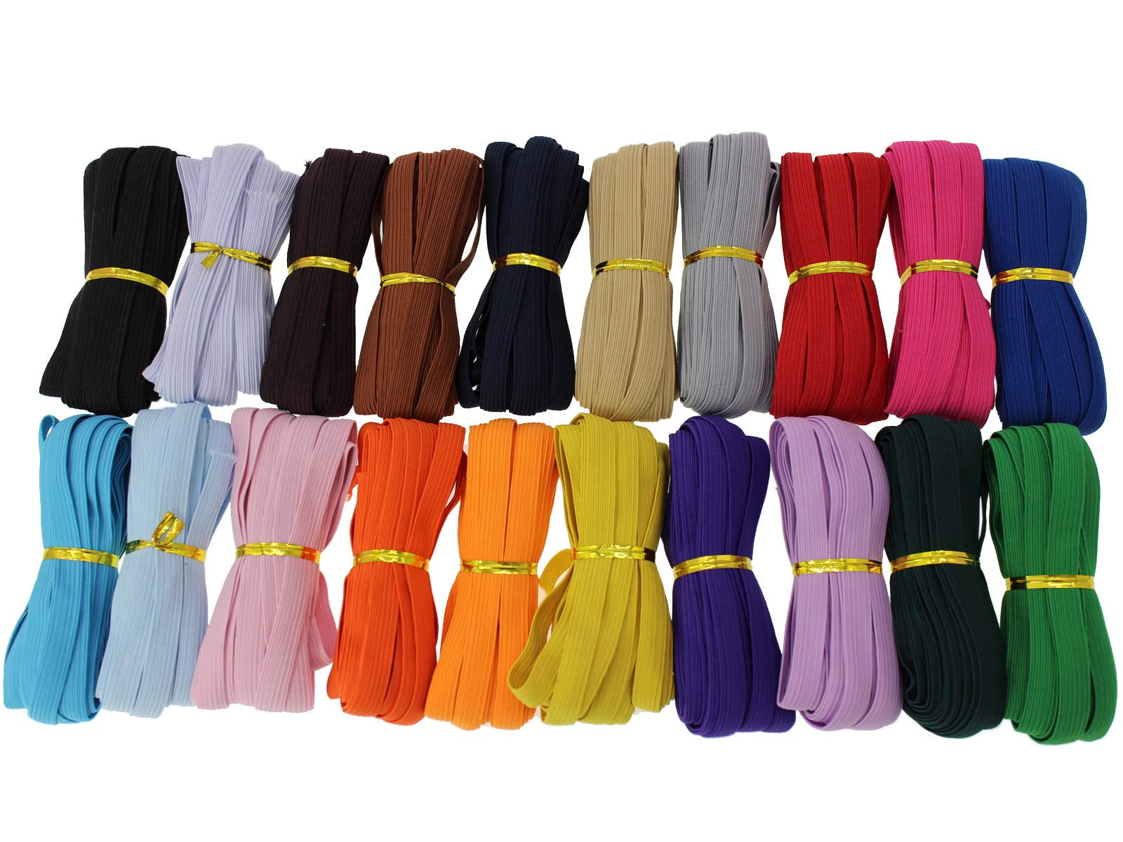Assorted-Color 3/8 Inch Elastic Band for Sewing - 100 Yards Stretch ...