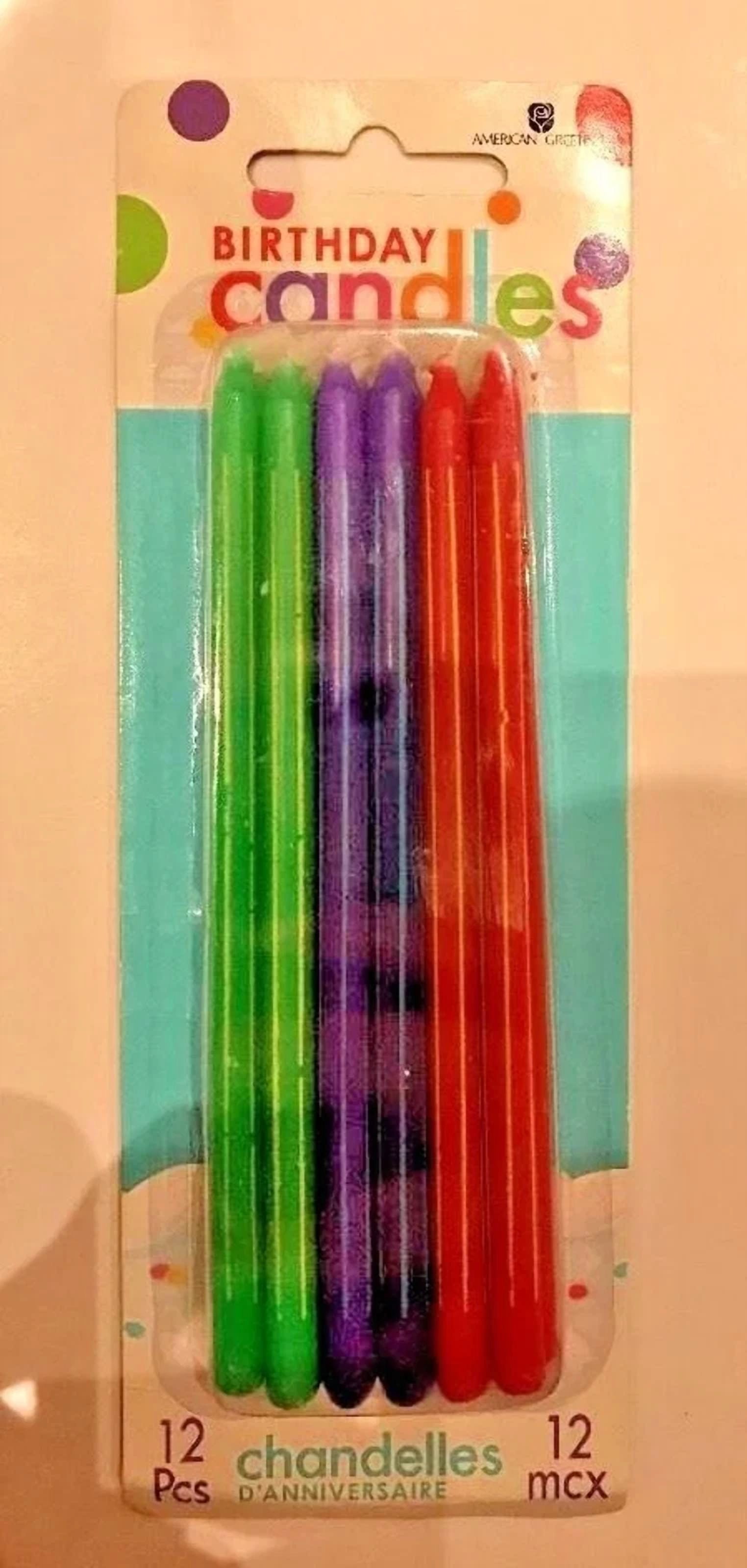 Assorted Color 5" Birthday Candles American Greeting 12 Ct New ...