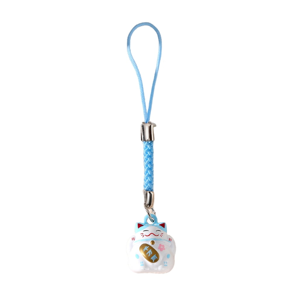 Assorted Color Lucky Cat Key Rings Decoration With Bells For Positive ...