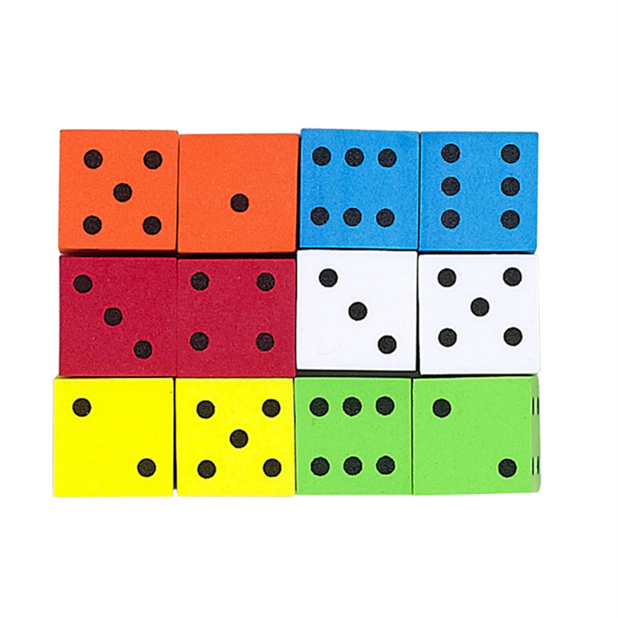 Assorted Color Spot 16mm Foam Dice, Pack of 12 - Walmart.com