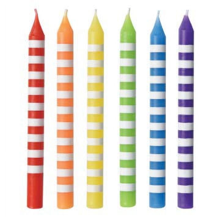 Assorted Color Striped Birthday Candles, 3.3" - 12 Pcs. - Walmart.com