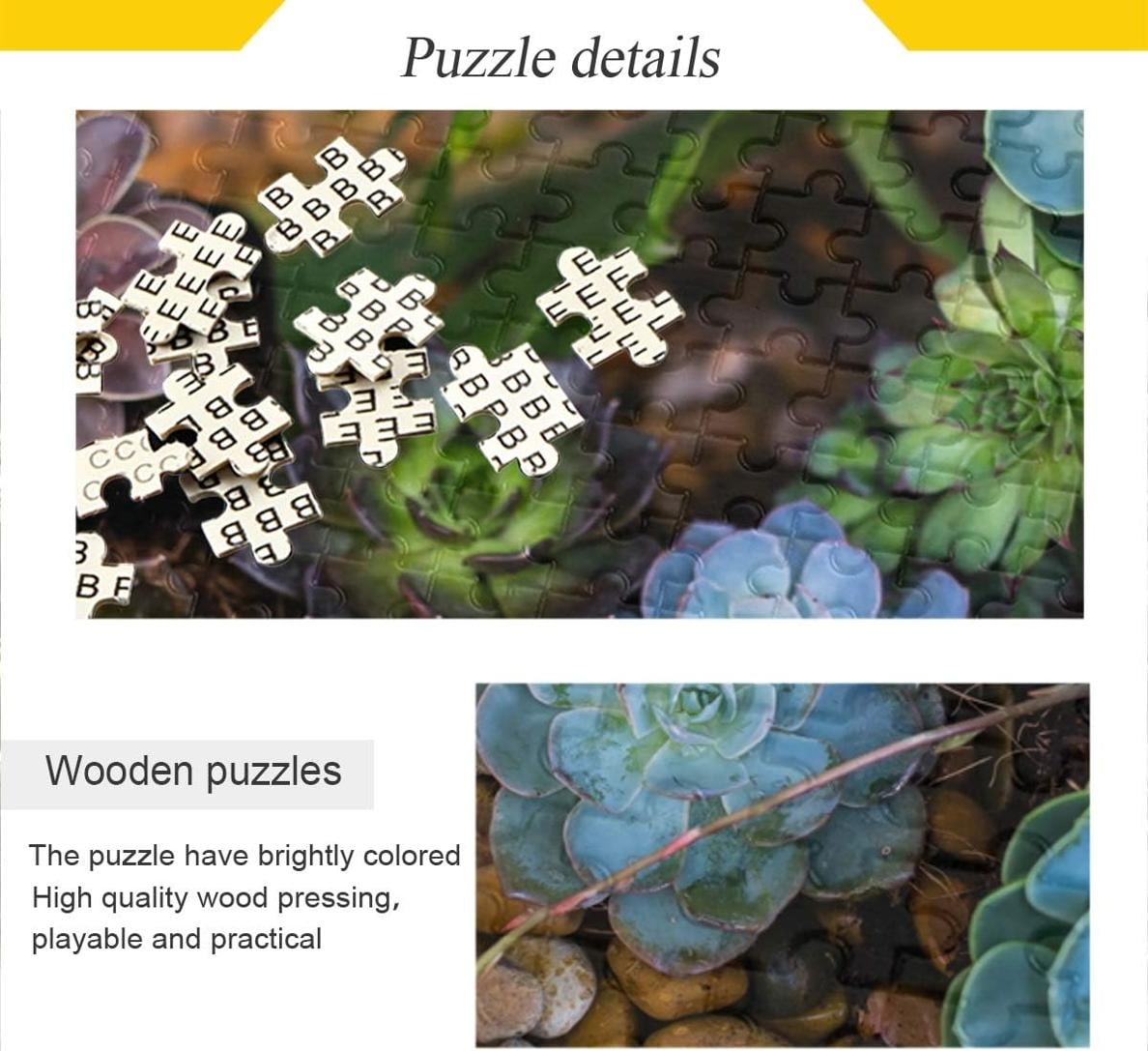 Assorted Color Succulent Flowers Puzzle Wooden Jigsaw Puzzle 500 1000 ...