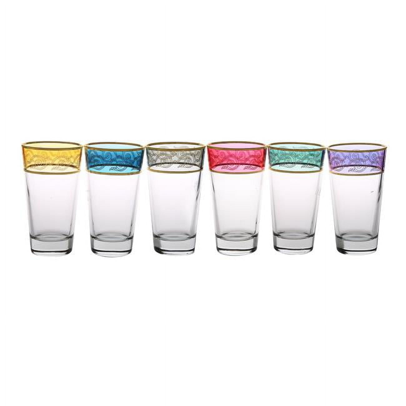 Assorted Colored Tumblers with Gold Design, Set of 6 - Walmart.com