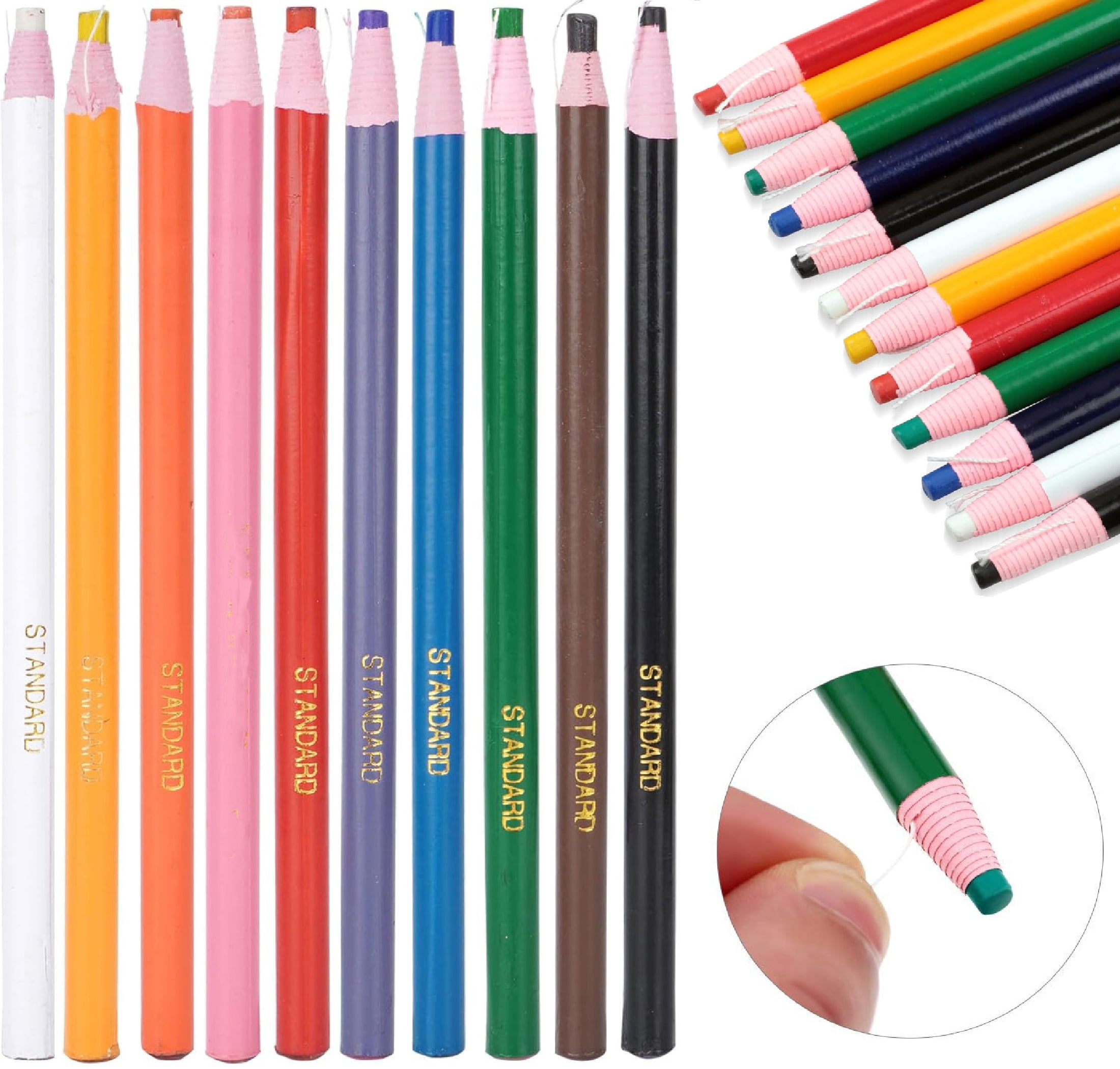 Assorted Colors Grease Pencil,TGY 12 Pcs No Sharpening Needed Grease ...
