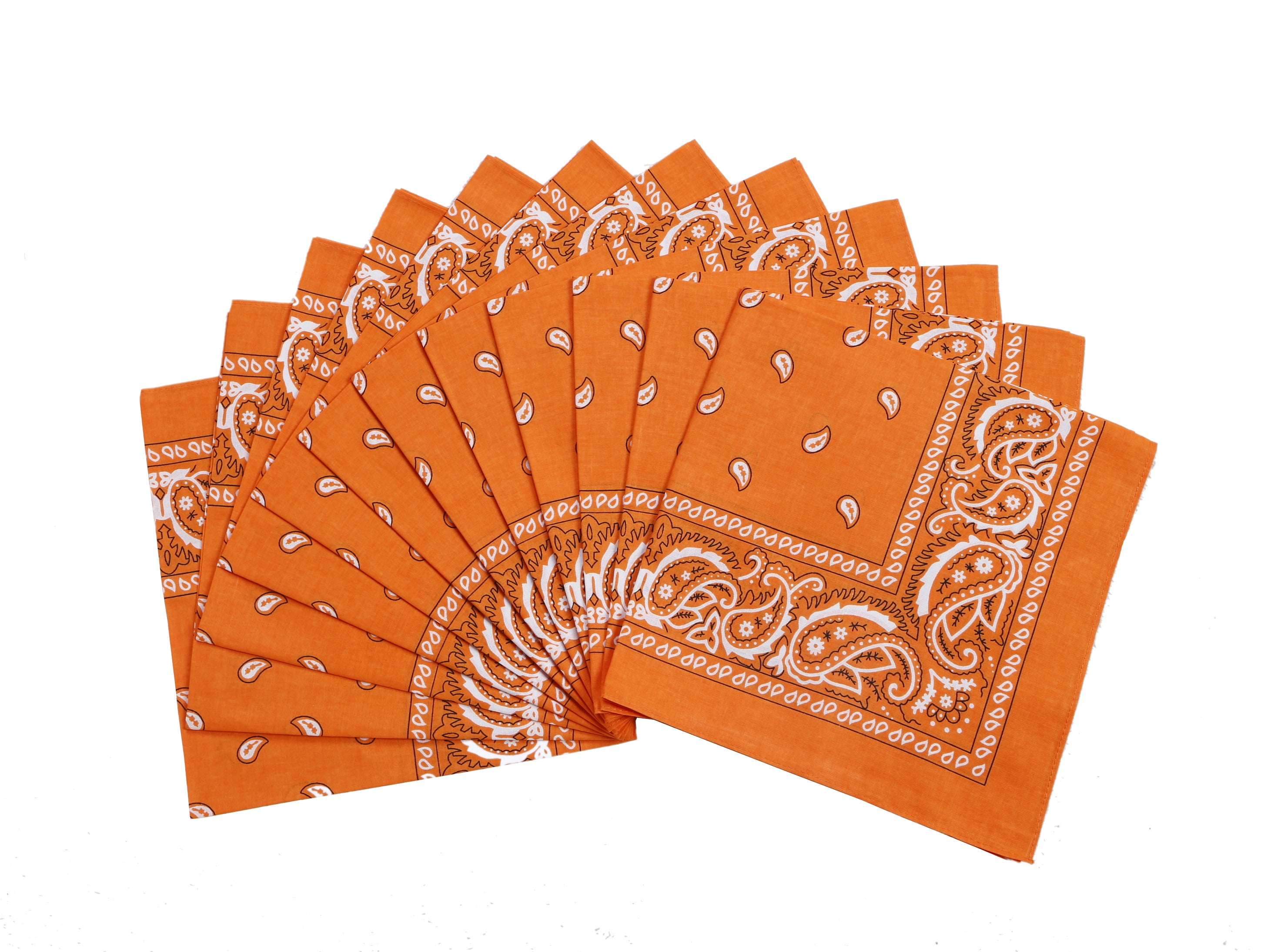 Assorted Colors Paisley Cowboy Bandanas 100% Cotton 12 Pack Fine ...