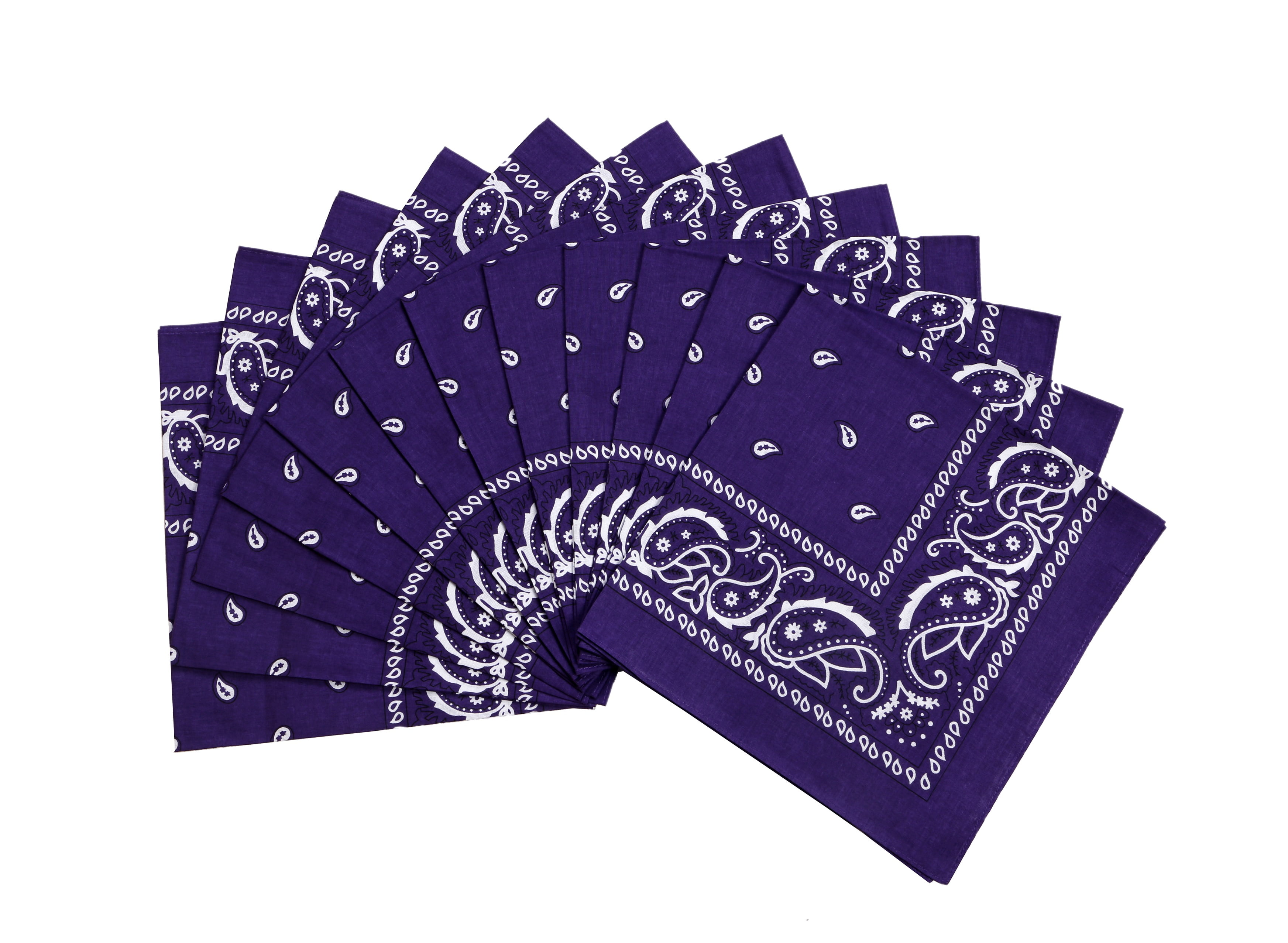 Assorted Colors Paisley Cowboy Bandanas 100% Cotton 12 Pack Fine ...
