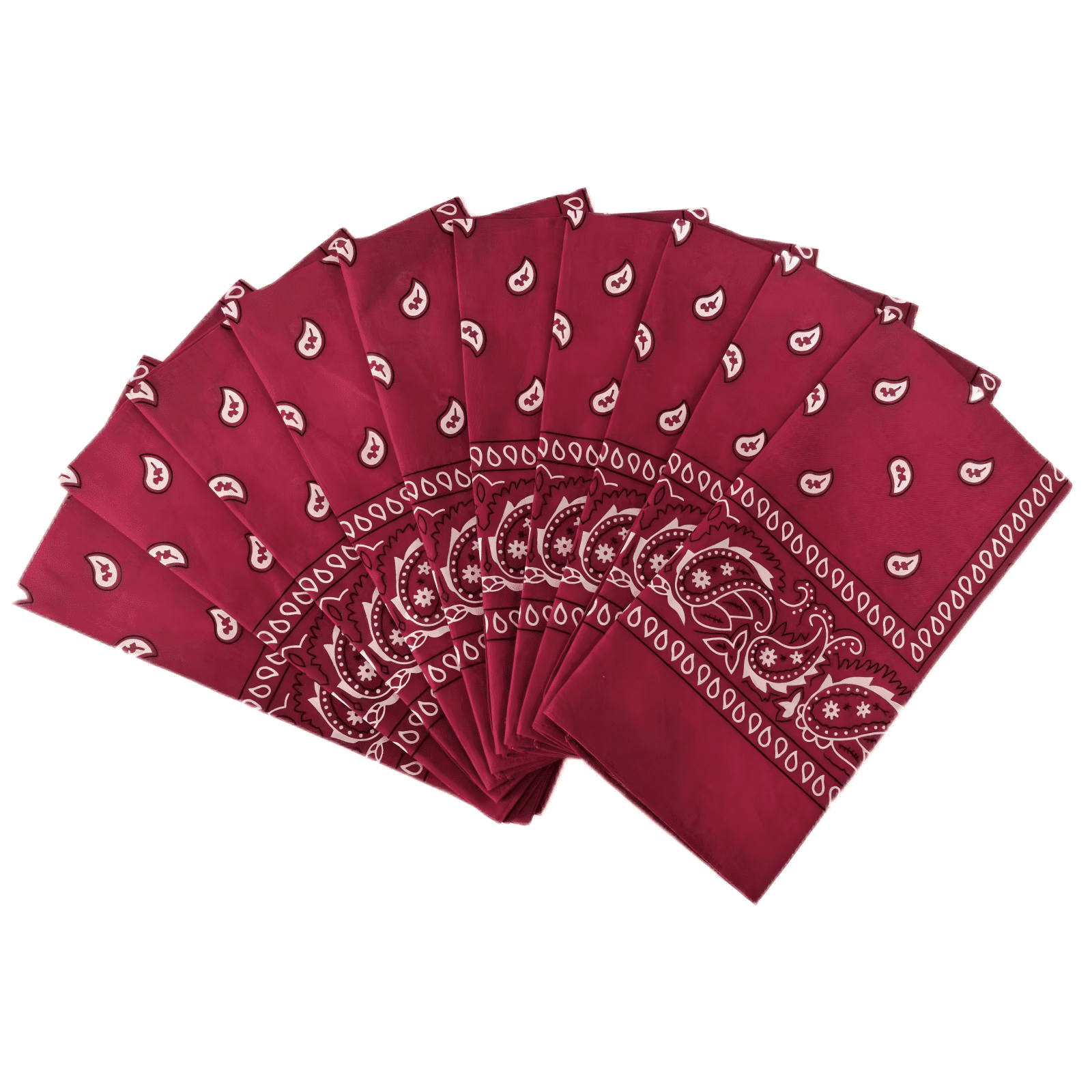 Assorted Colors Paisley Cowboy Bandanas 100% Cotton 12 Pack Fine ...