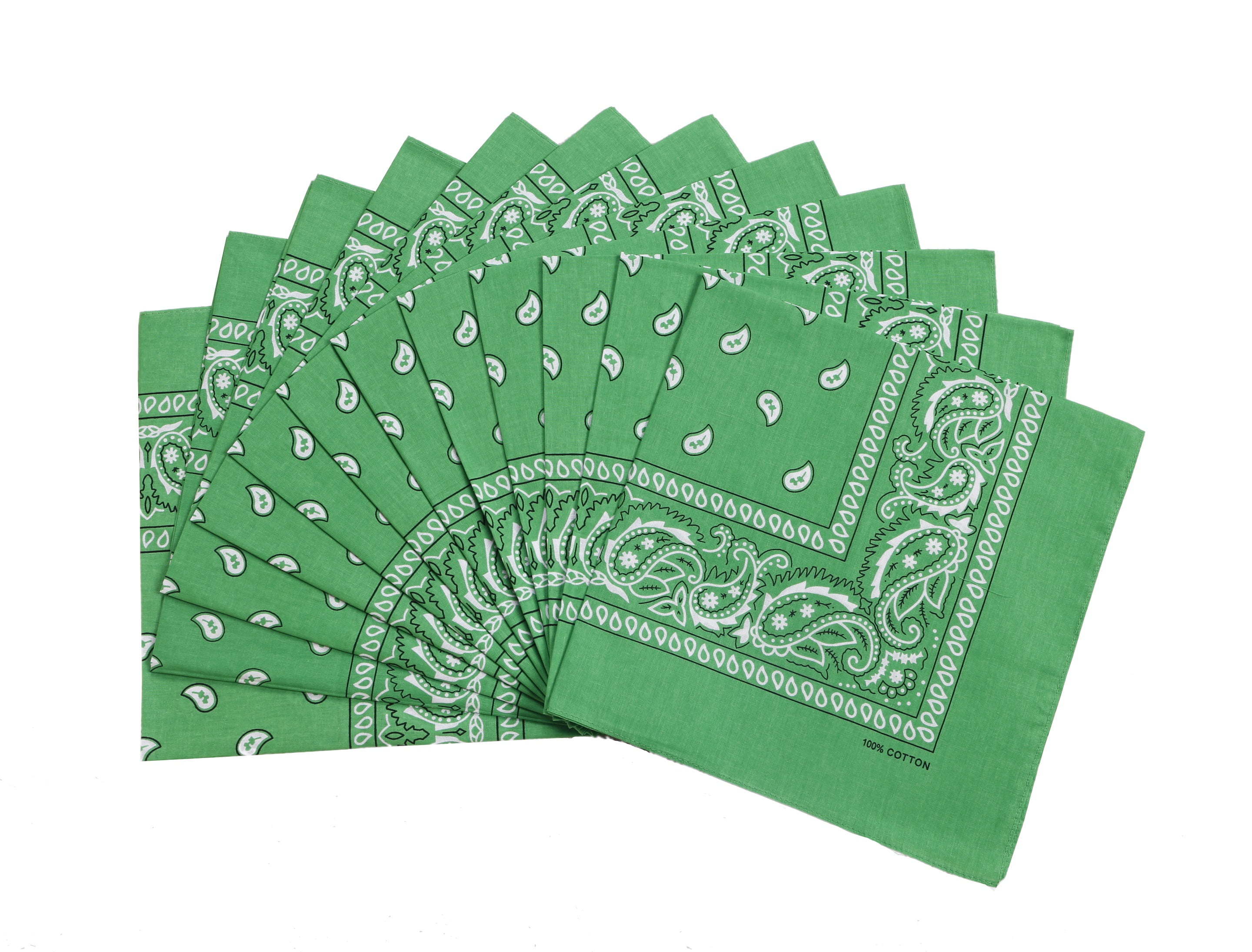 Assorted Colors Paisley Cowboy Bandanas 100% Cotton 12 Pack Fine ...