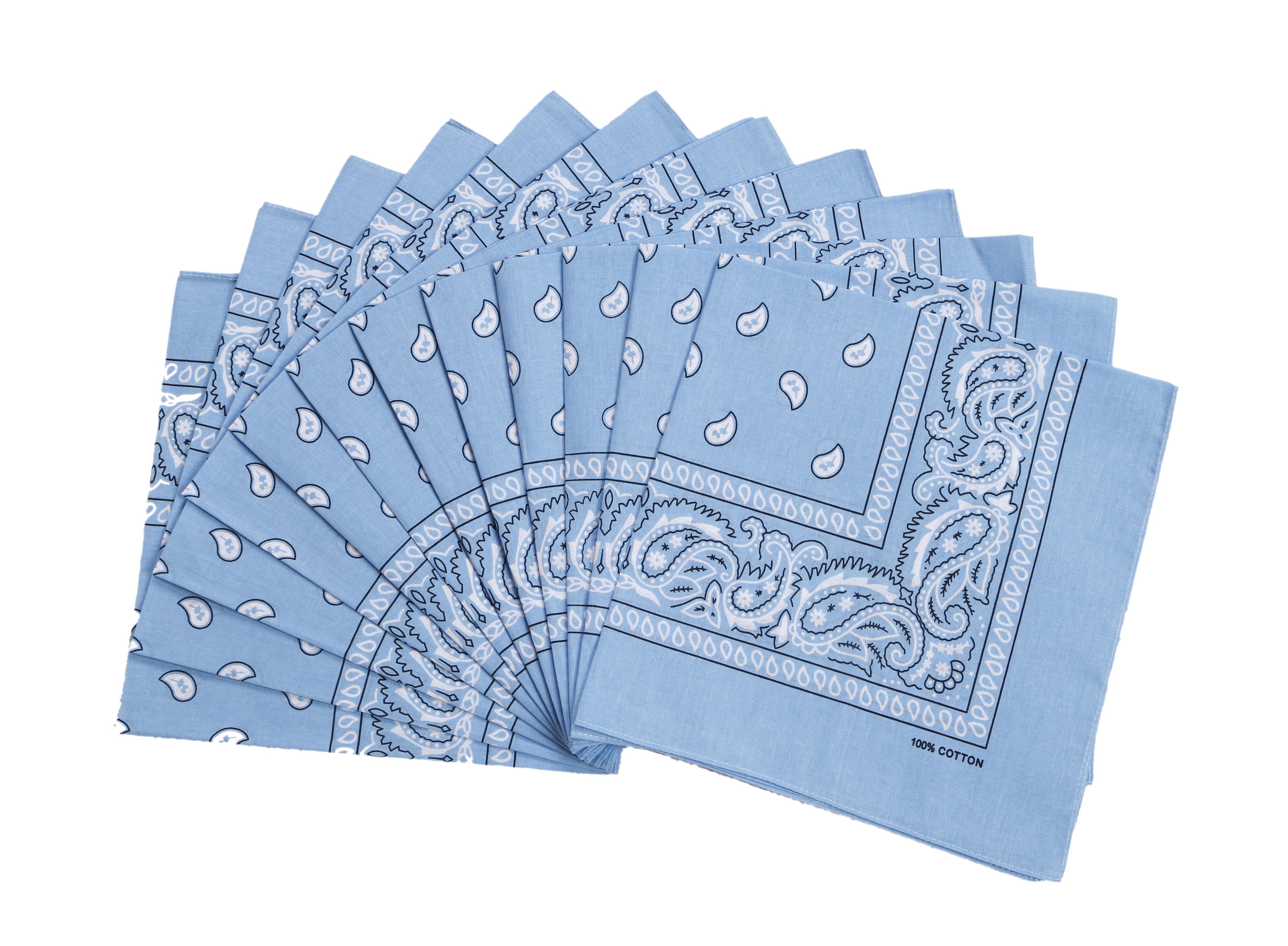Fanni Youpin Assorted Colors Paisley Cowboy Bandanas 100% Cotton 12 ...