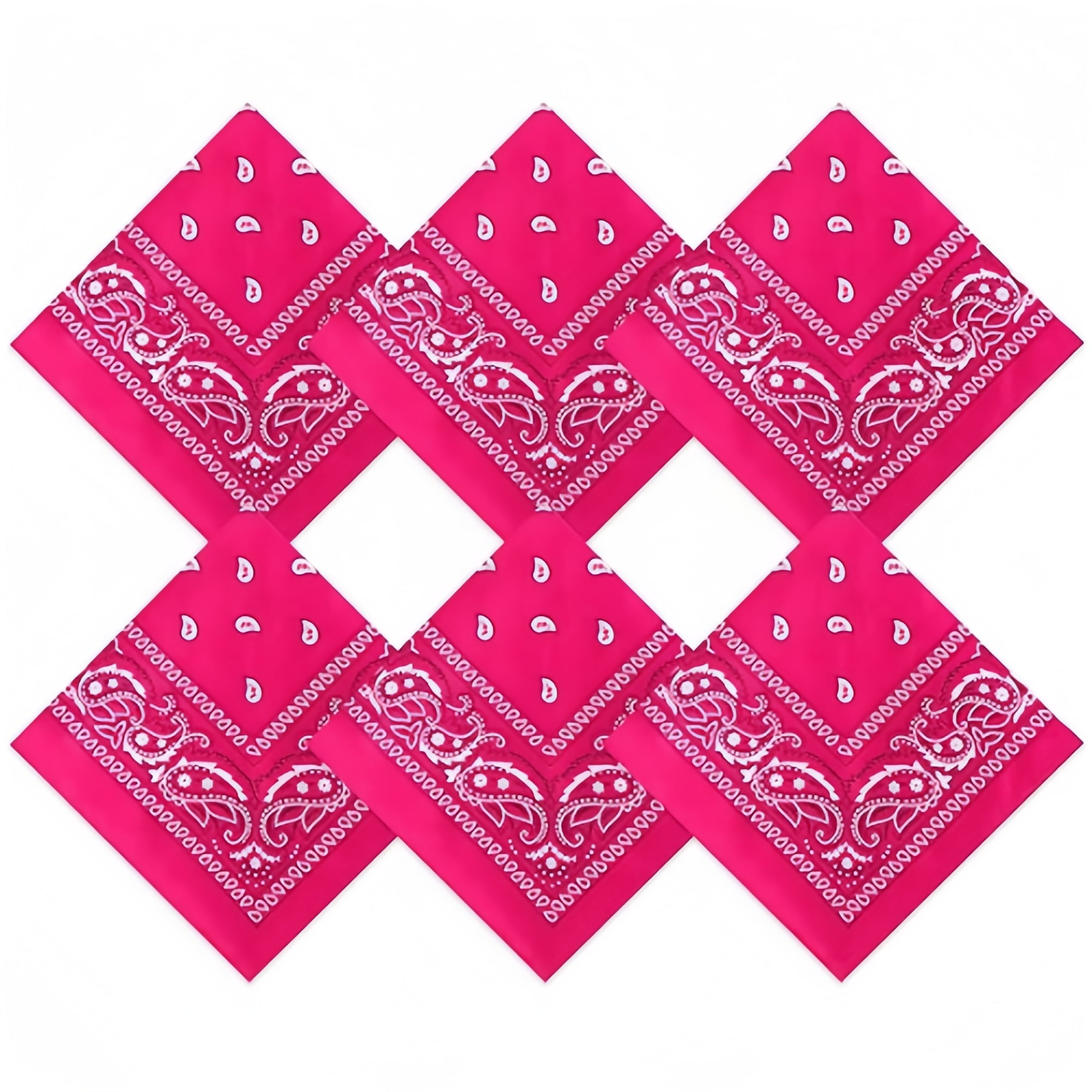 Assorted Colors Paisley Cowboy Bandanas, BKSDUEH 6 Pack 22 Inch Thick ...