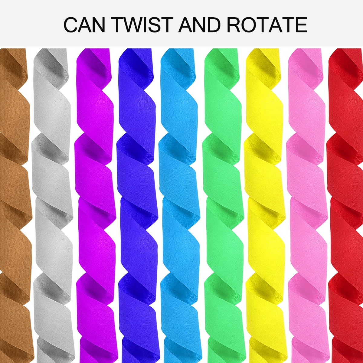 Assorted Colors Rainbow Crepe Paper Streamers 18 Rolls 82 ft Pack Crepe ...