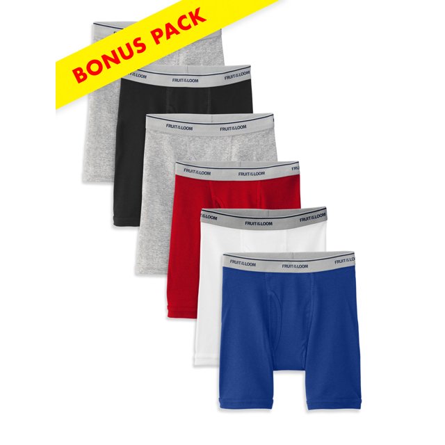 Assorted Cotton Boxer Briefs, 5+1 Holiday Bonus Pack (Big Boys ...