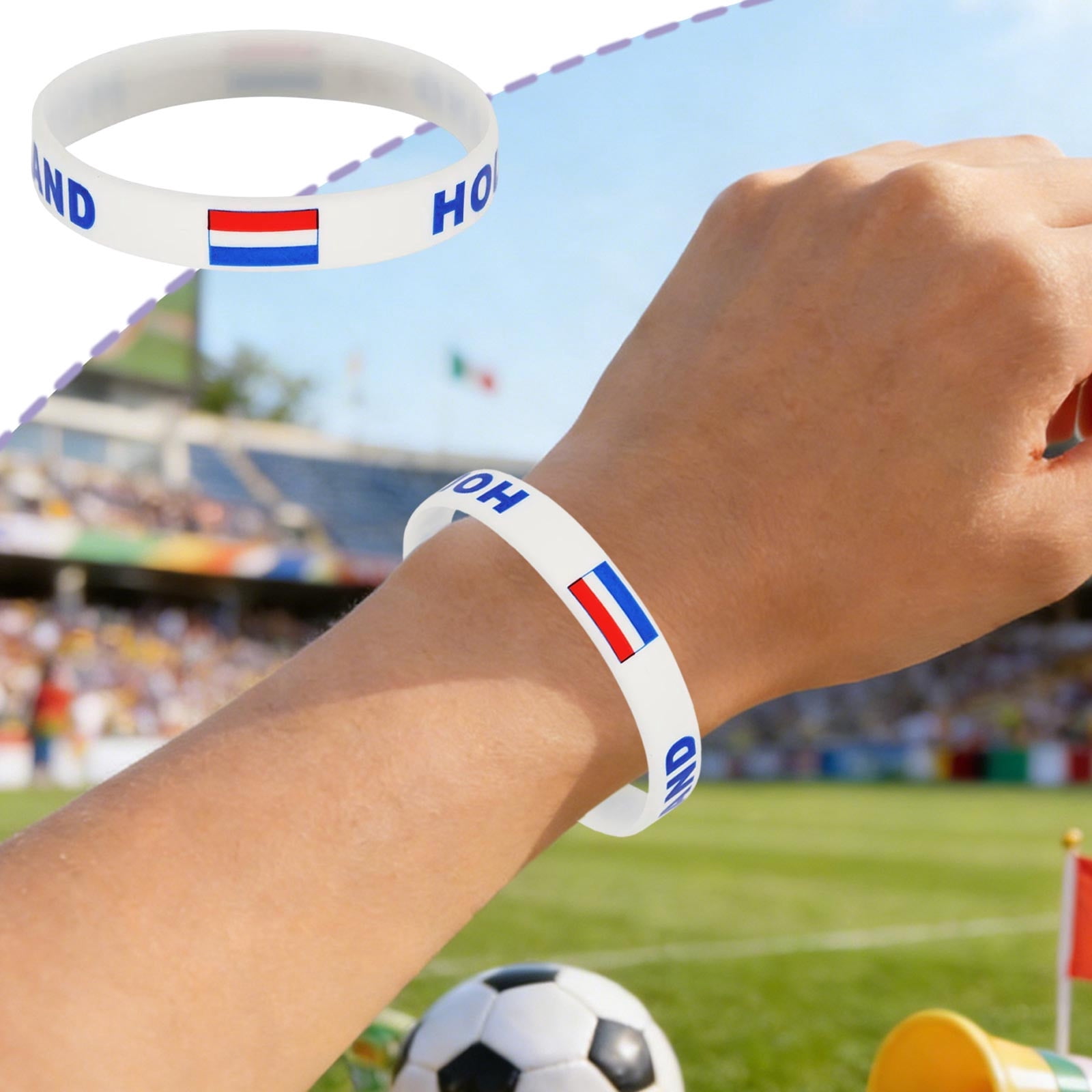 Assorted Country Flag Silicone Wristbands Set, World Cup Soccer Fan ...